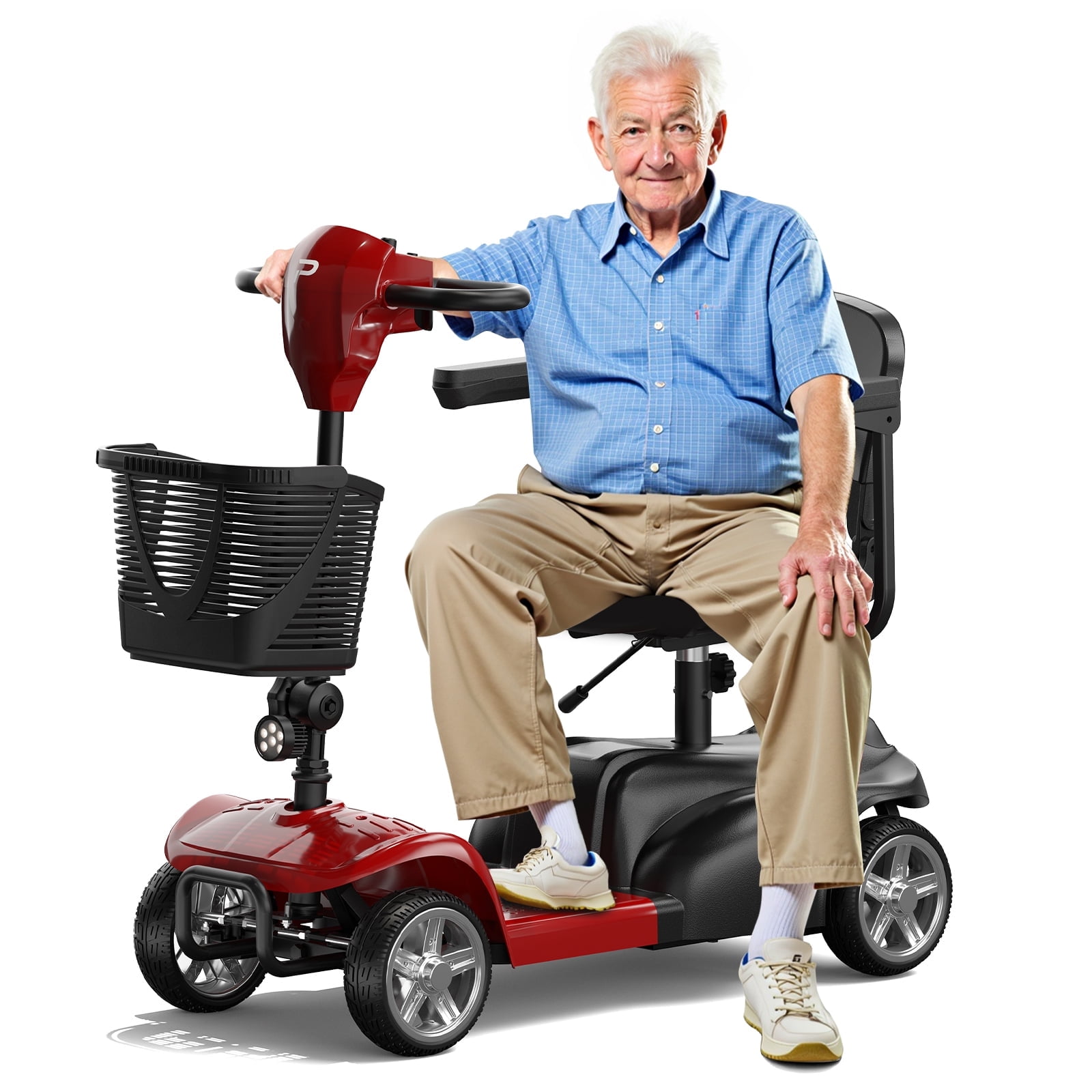 4 Wheels Mobility Scooter for Adults Seniors, 15 Miles Long Range ...