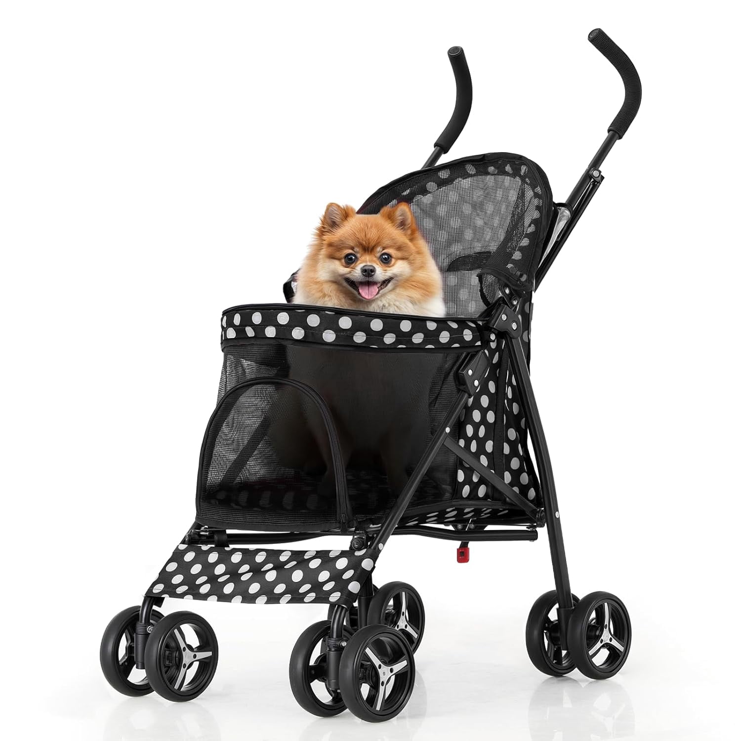 4 Wheels Pet Stroller, Easy-Fold Umbrella Shaped Dog Cat Jogger ...