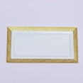 4 White 14" Rectangle Serving Trays With Metallic Gold Lace Design ...