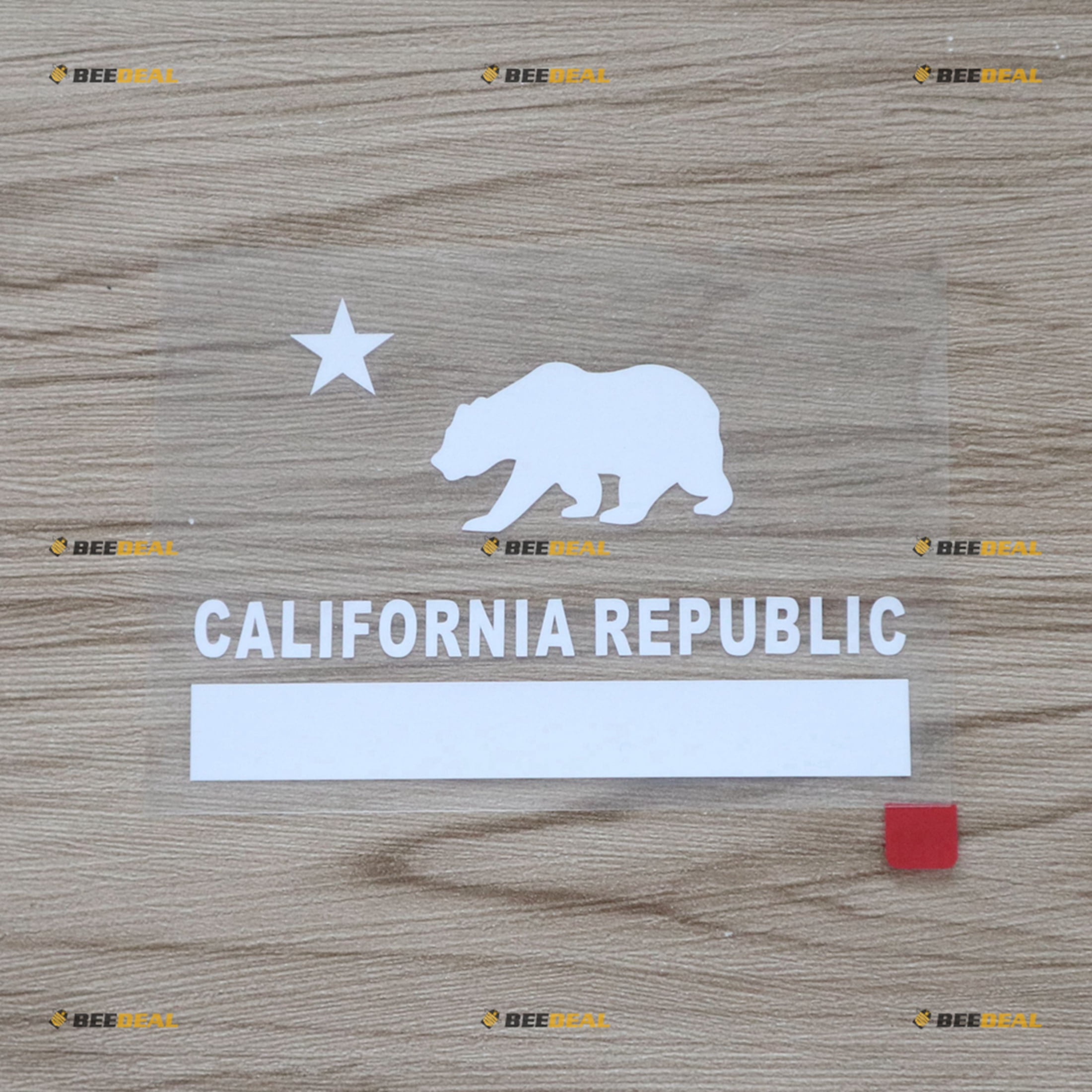 4" White California Flag Cali State Republic Bear Decal Sticker Car ...