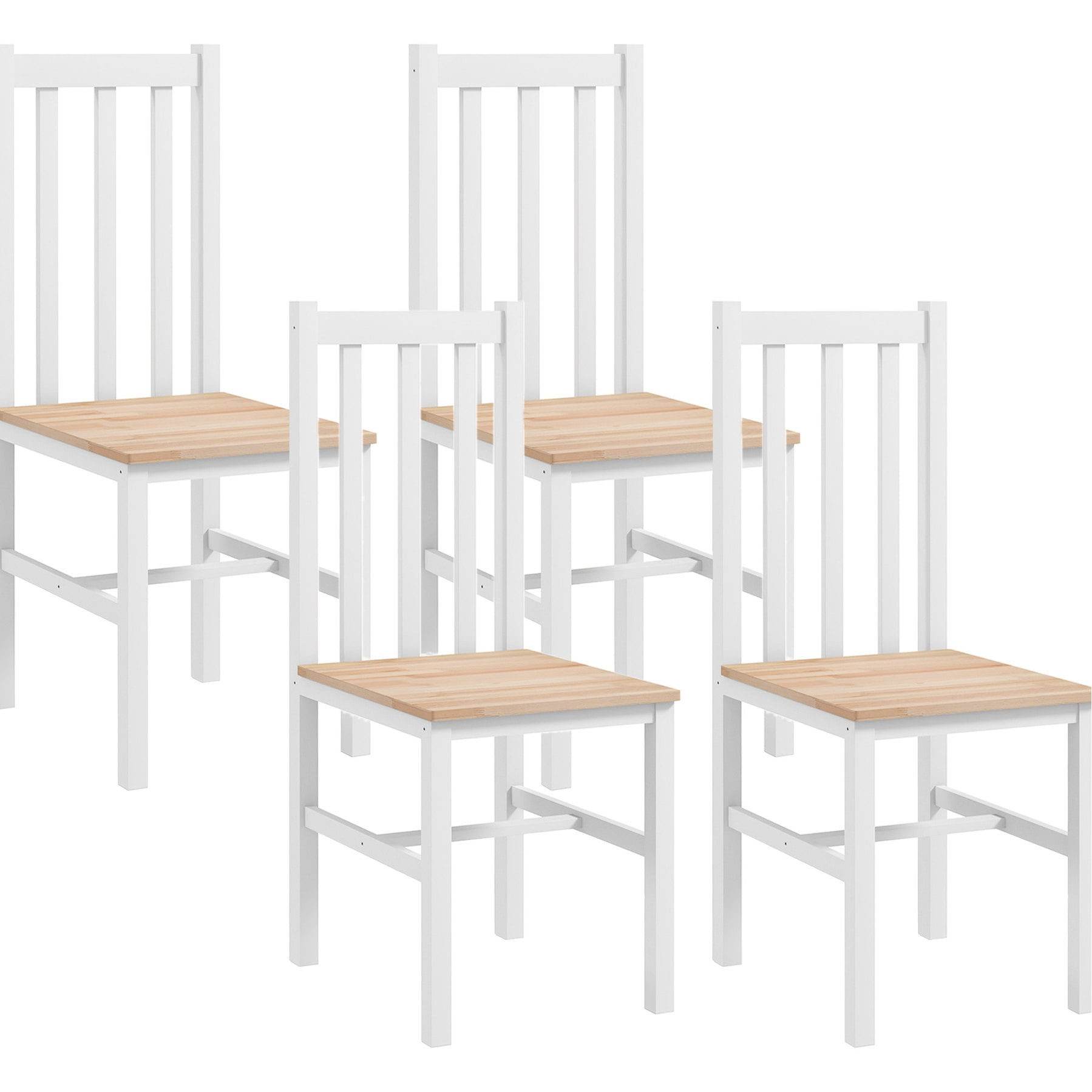 4 White Chairs for Dining Room | Armless for Free Range of Motion ...