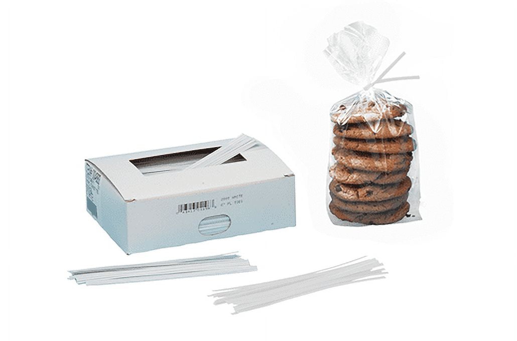 4" White Paper Twist Ties (2,000 Ties) - Laddawn 4876 - Walmart.com