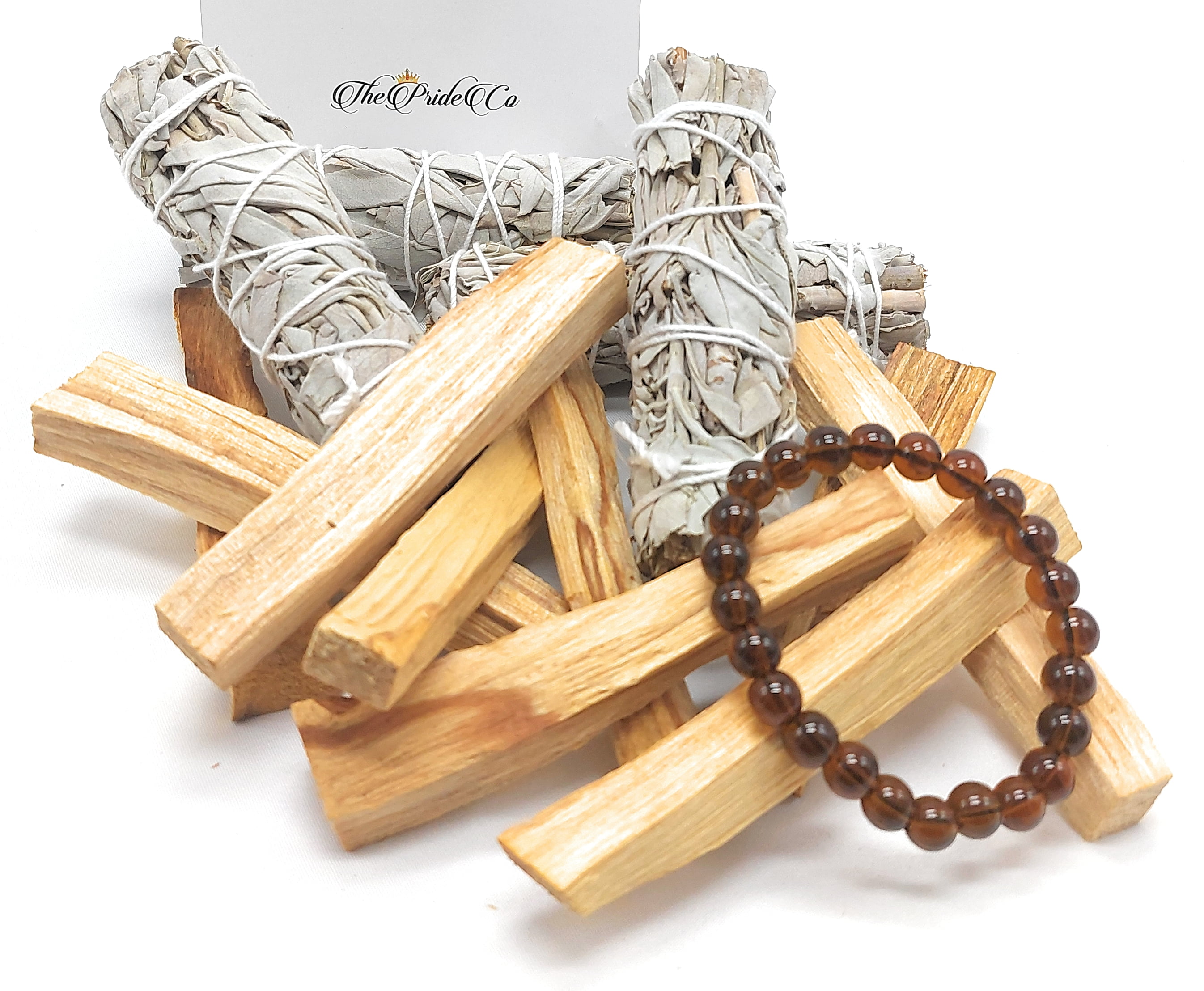 4" White Sage (4) And Palo Santo Smudge Stick/Wood (9) With Bead ...