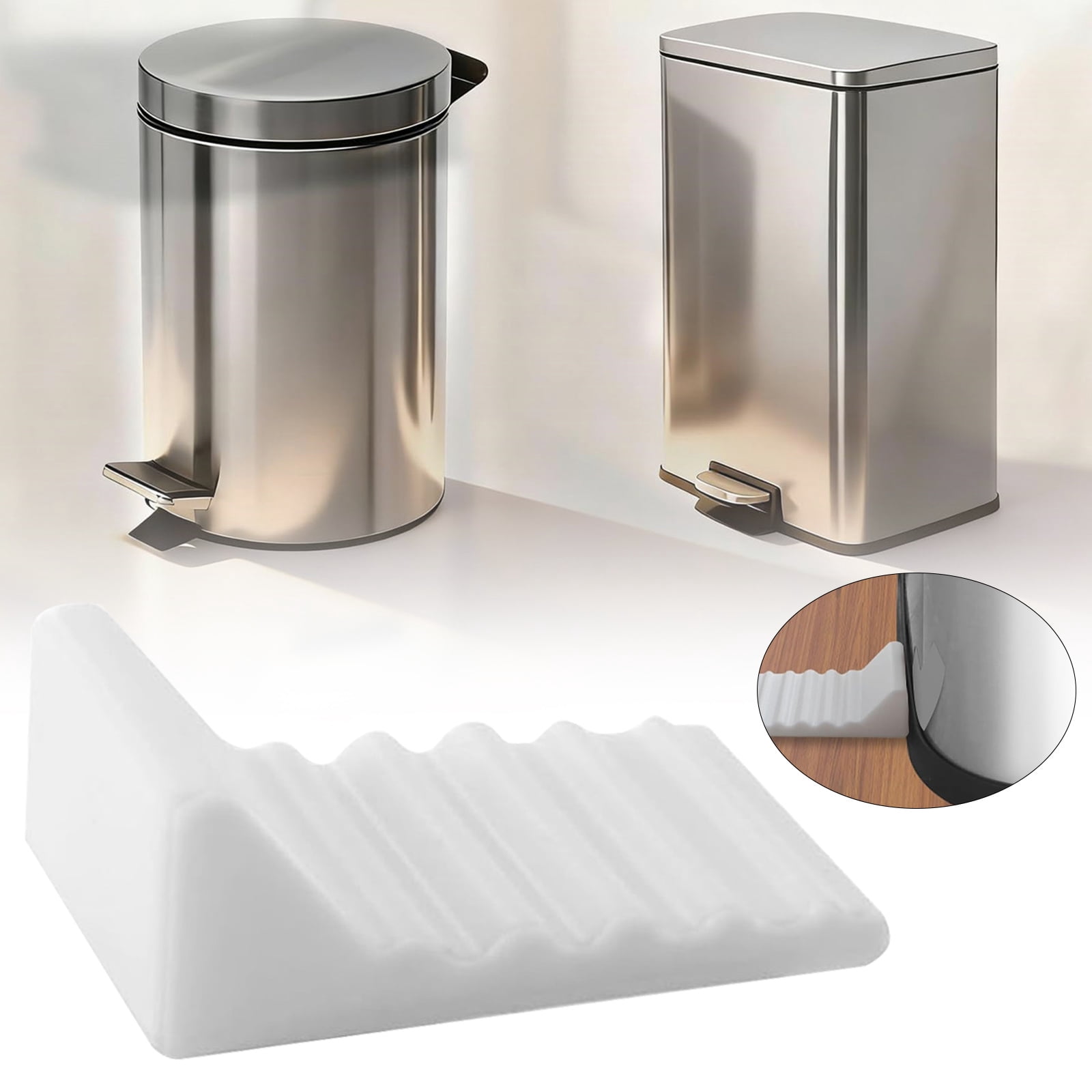4 White Silicone Trash Can Bumper Pads Ngheia 5x3cm Wall Protector – No ...