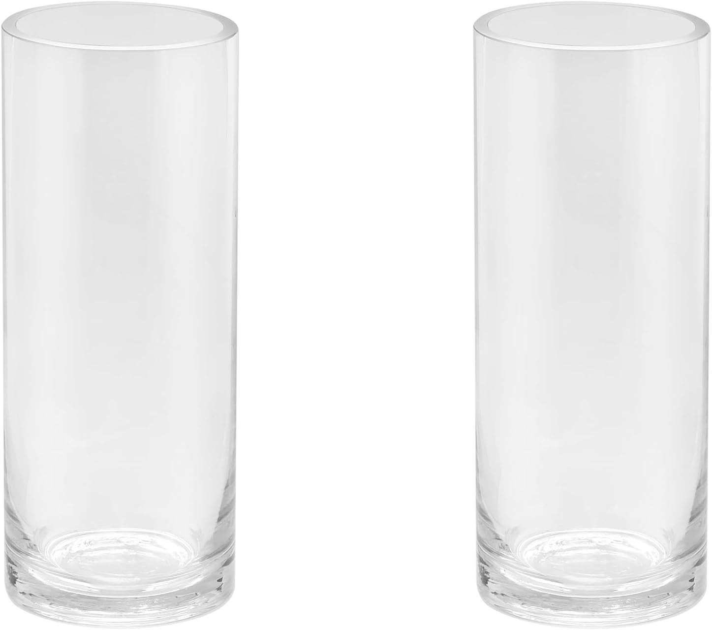 4" Wide 10" High Large Hand Blown Sturdy Clear Cylinder Glass Vase ...