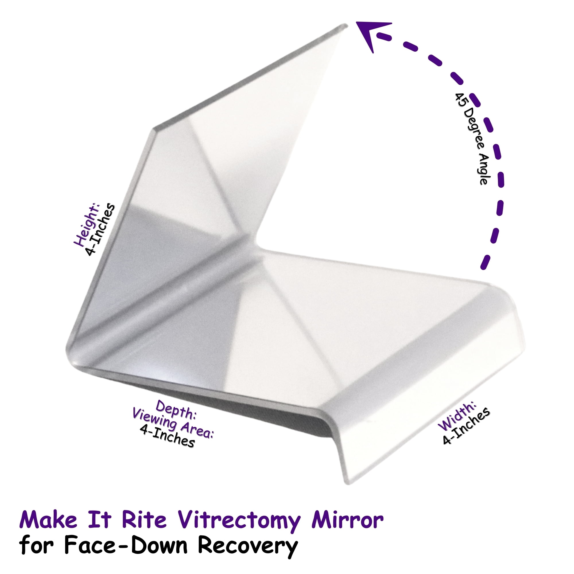 4" Wide 2-Way Make It Rite Mirror for Face Down Vitrectomy Eyesight ...