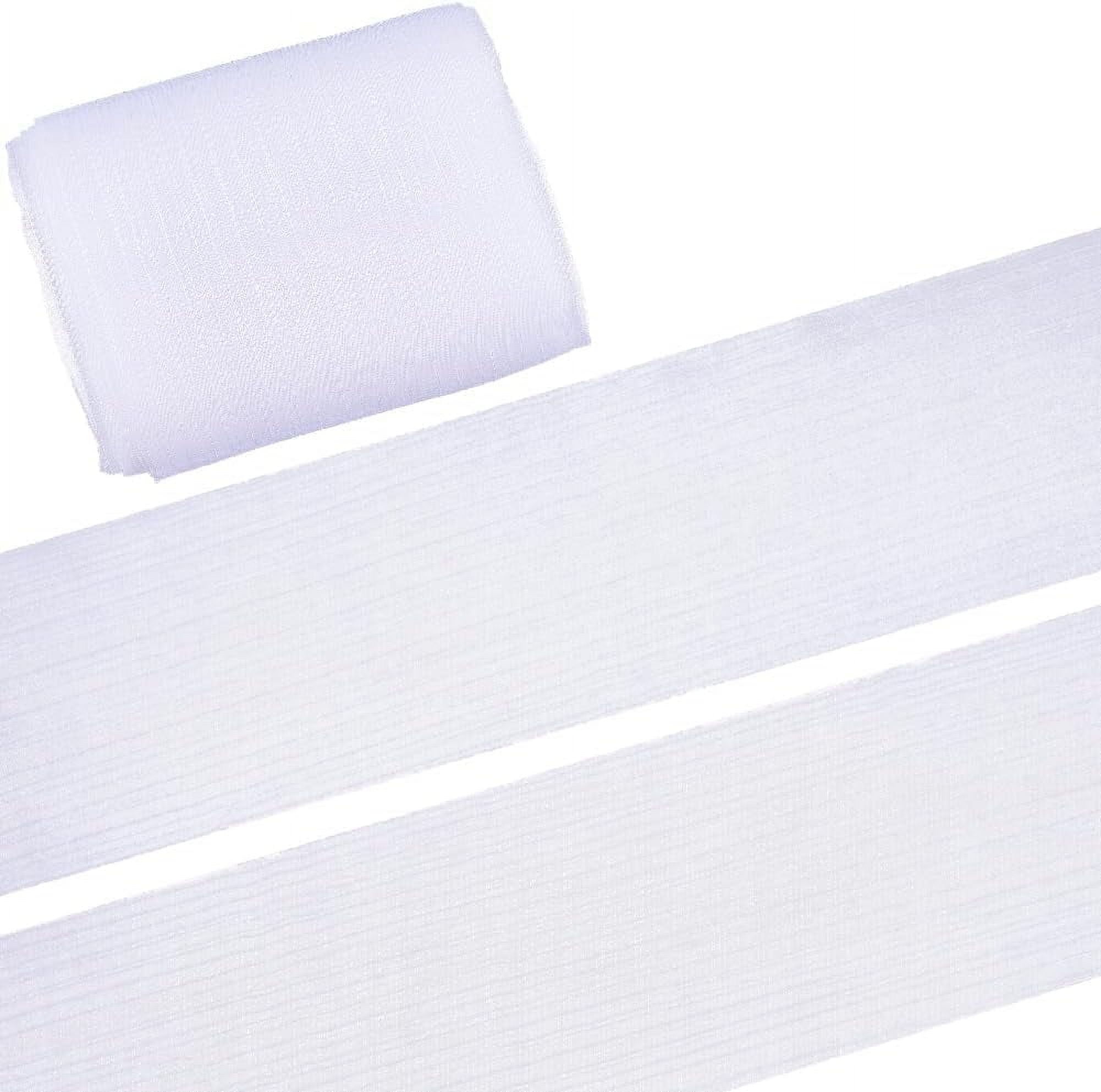 4" Wide White Crinkle Chiffon Ribbon 10 Yards Tulle Solid Roll Organza ...