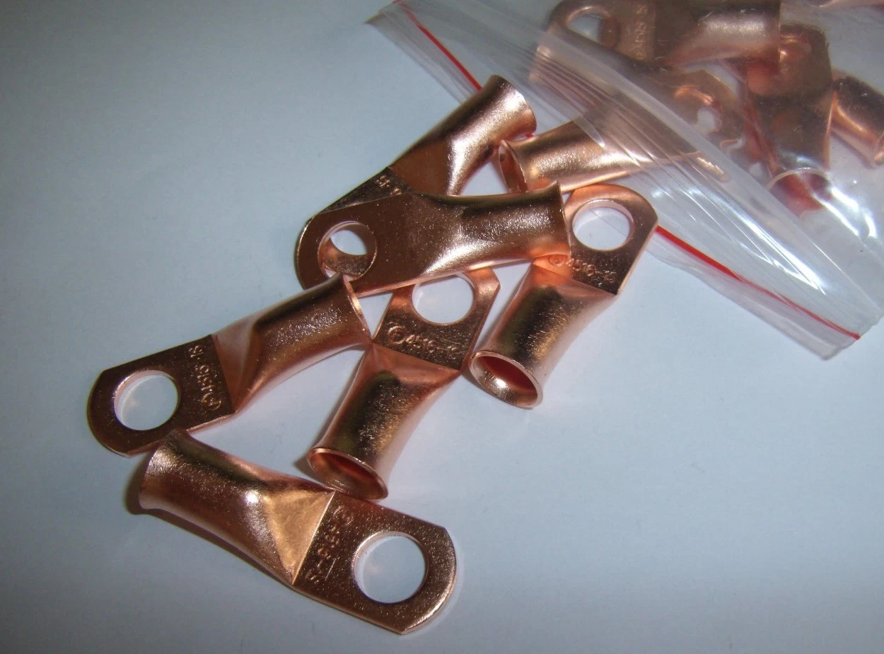 (4) Wire Ring Terminal Copper 4 Awg Gauge 5/16" Connectors Car Audio ...
