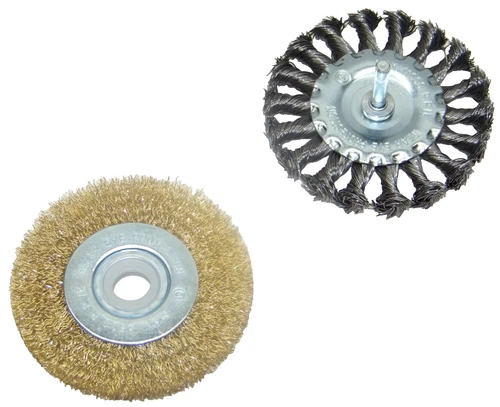 4" Wire Wheel Brush & 4" Wire Brush Coarse Knotted Wire Wheel Brush 1/4 ...