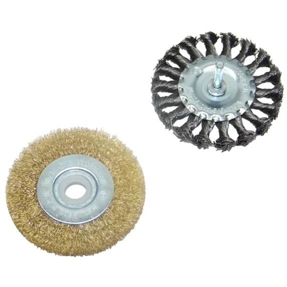 4" Wire Wheel Brush & 4" Wire Brush Coarse Knotted Wire Wheel Brush 1/4 ...
