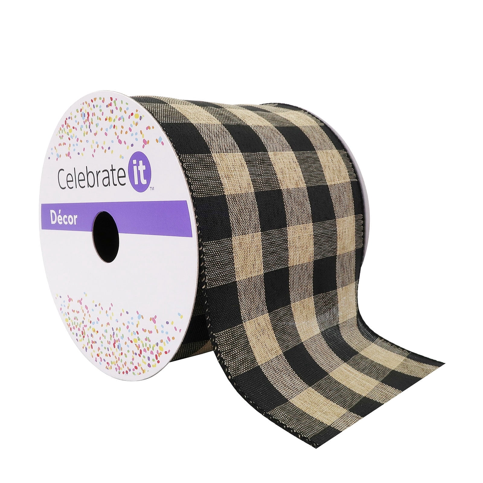 4" Wired Buffalo Check Ribbon by Celebrate It™ Décor - Walmart.com