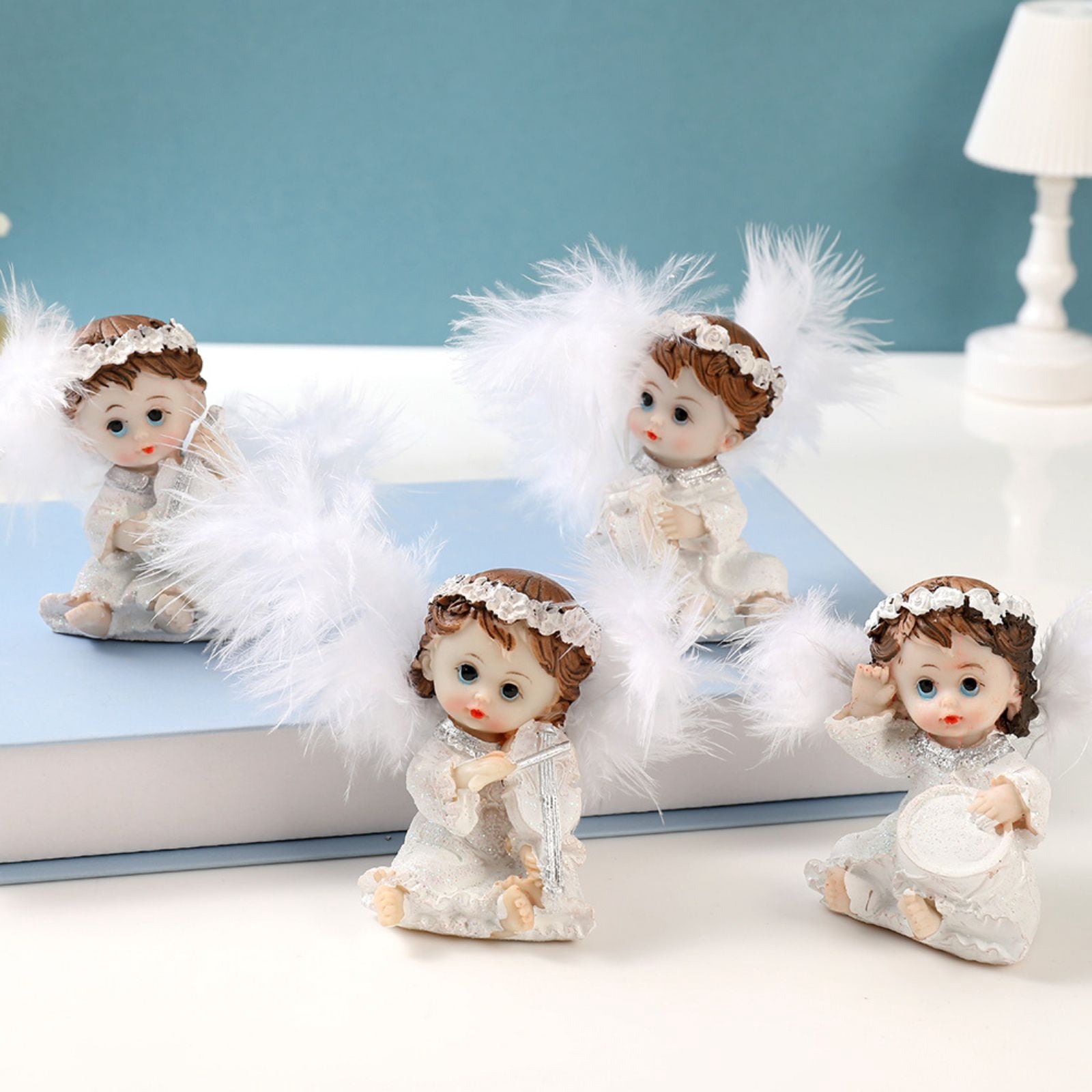 4 Wise Angel Statue Set - Hear No Evil See No Evil Speak No Evil ...
