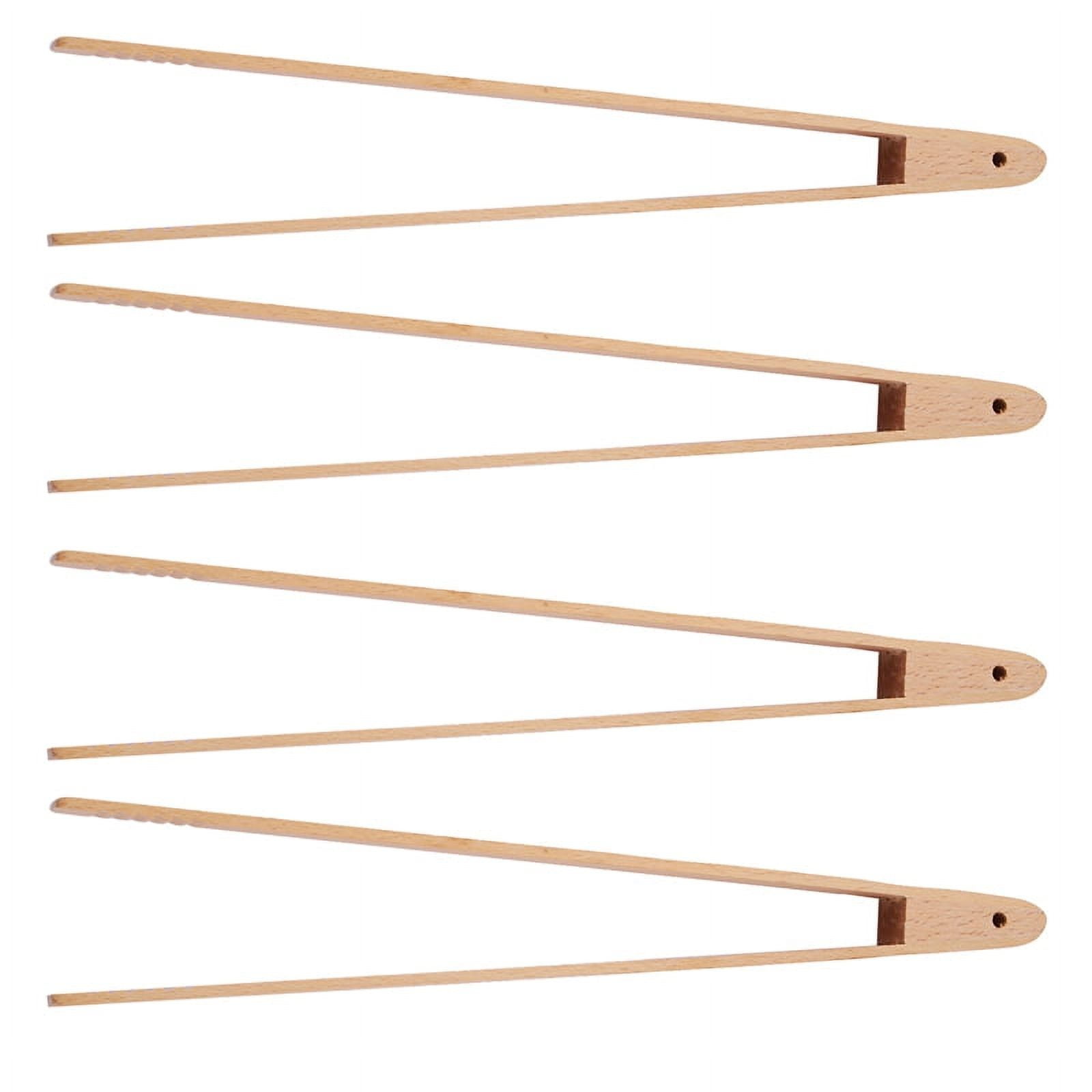 4 Packs 12 Inch Wood Toaster Tongs Kitchen Tongs for Serving Food ...