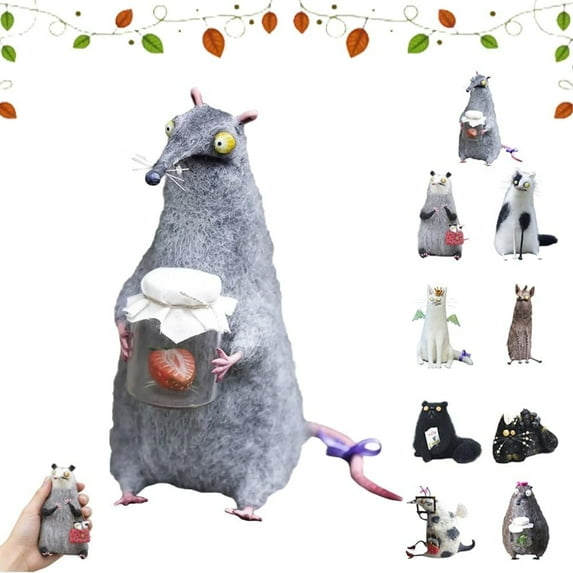 4" Wool Felt Familiars – Quirky Handmade Companions, Anxious Mother ...
