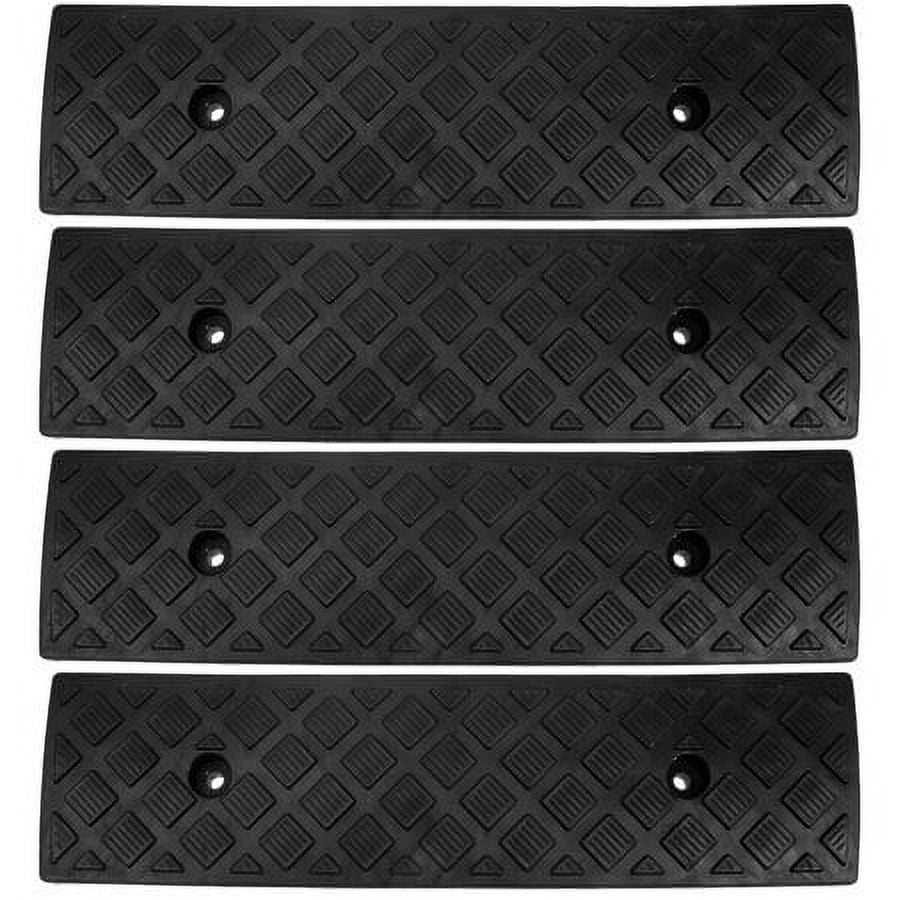 4 X 1.2" Rise Rubber Curb Ramps Heavy Duty Driveway Curb Ramp 10 Ton ...