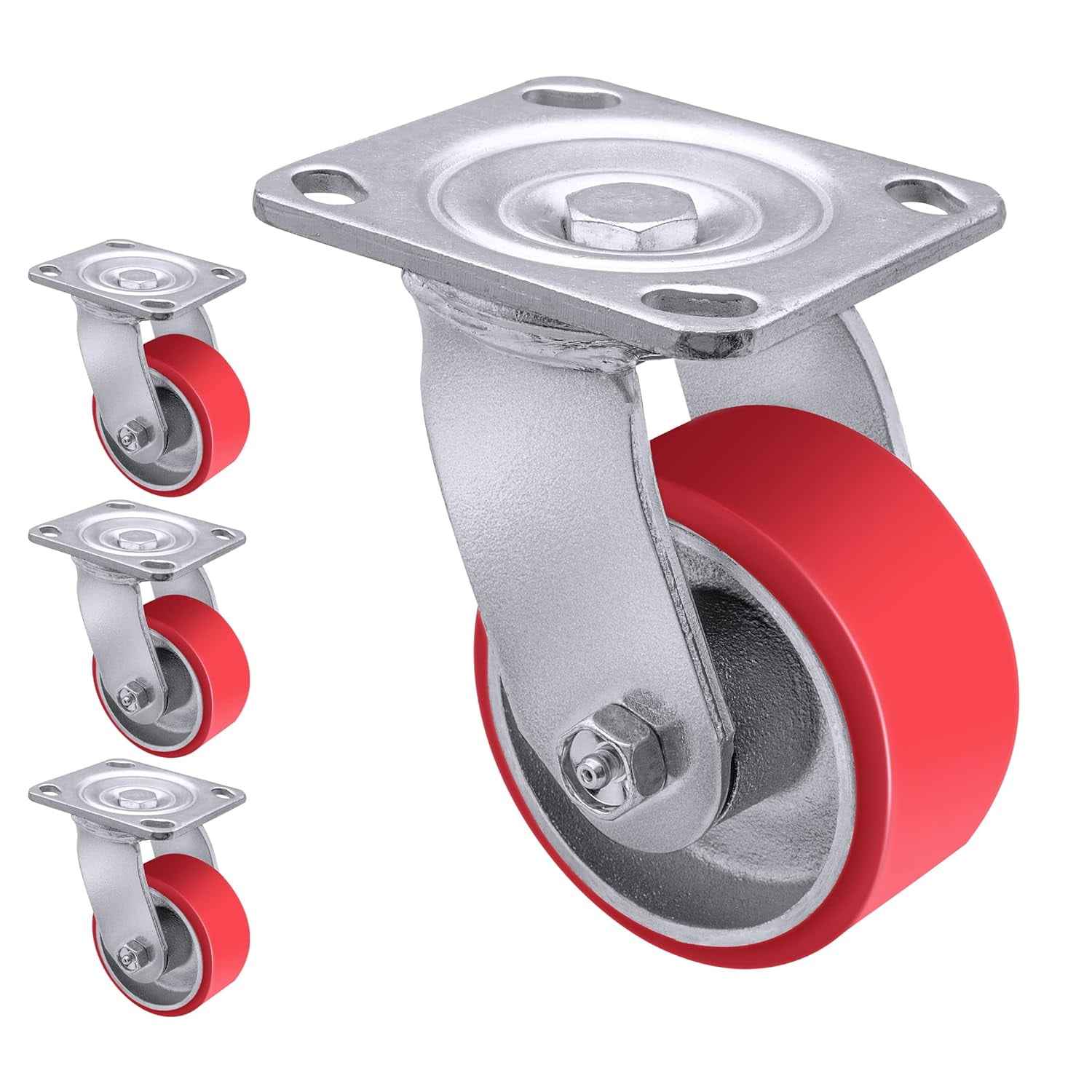 4"X 2" Heavy Duty Casters - Casters Polyurethane Caster with Strong ...