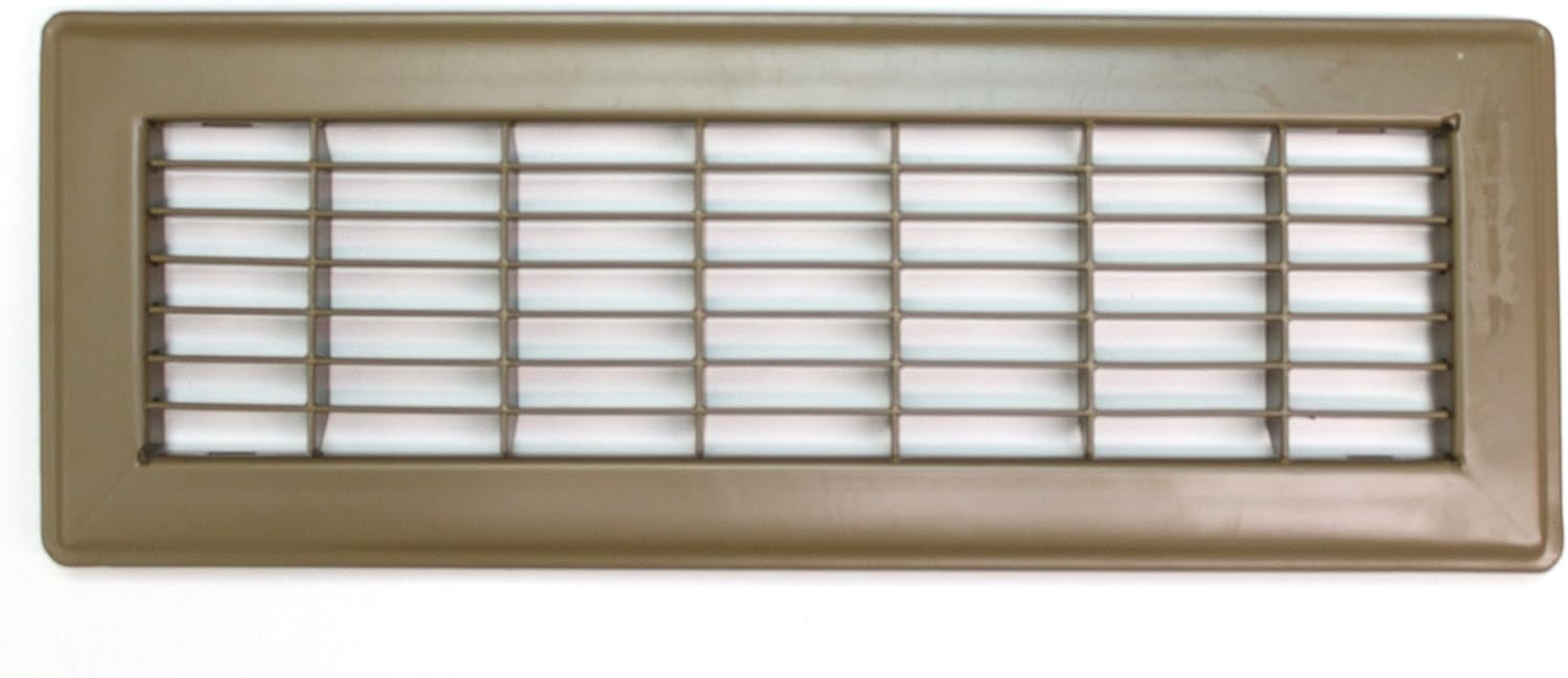 4" X 20" Floor Grille - Fixed Blades Return Air Grill - Brown [Outer ...