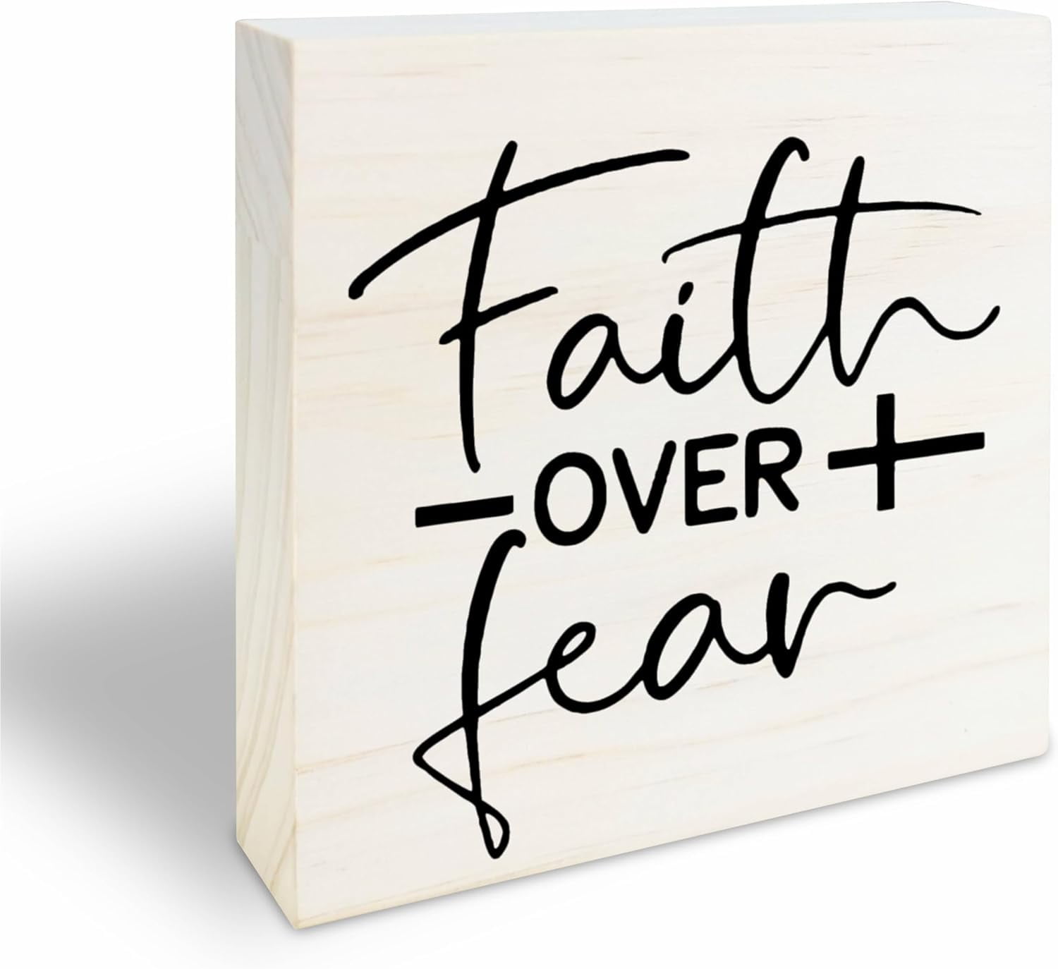 4" X 4" Wooden Sign - Faith Over Fear - Wooden Plaque, Positive ...