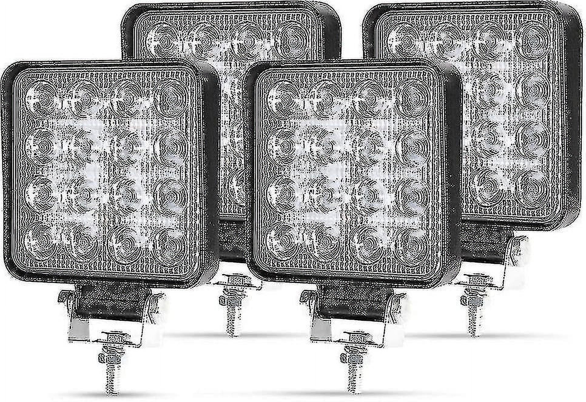 4 X 48w Led Work Light, Square Spotlight 12v 24v Long Range Led ...