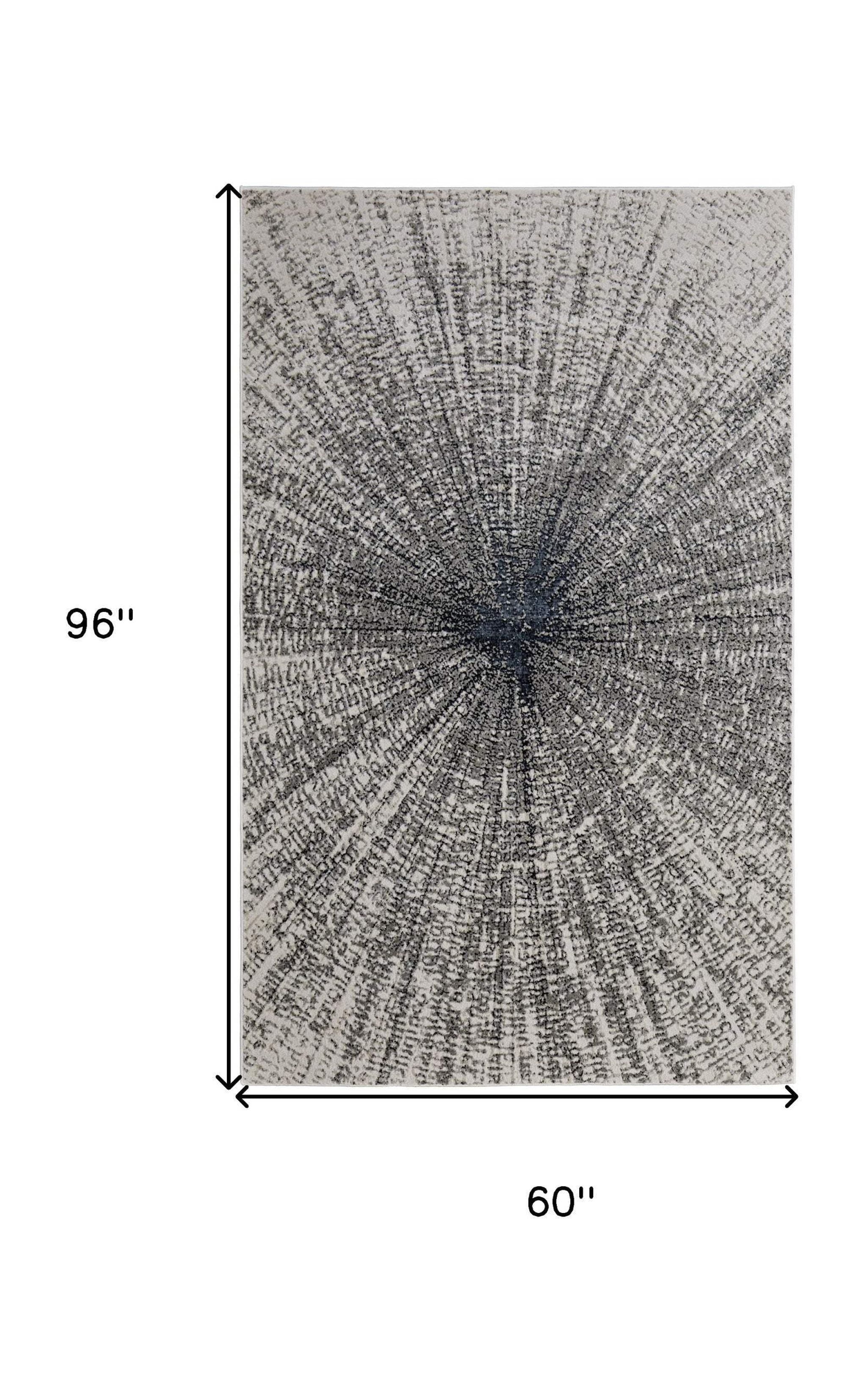 4' X 6' Gray and Ivory Abstract Power Loom Area Rug - Walmart.com