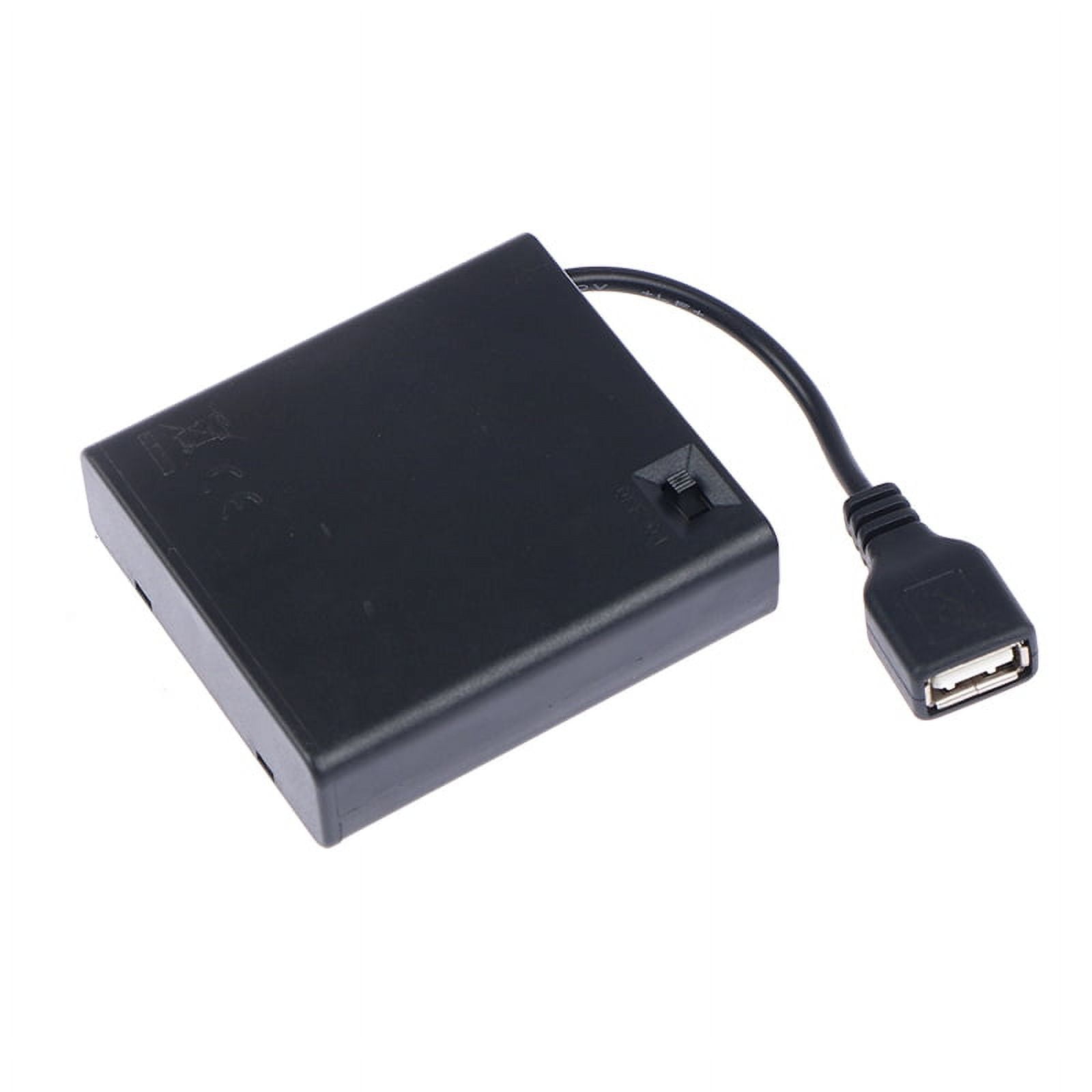 4 X AA USB Battery Box for 5V LED Strip Lights USB Mini Power Supply ...