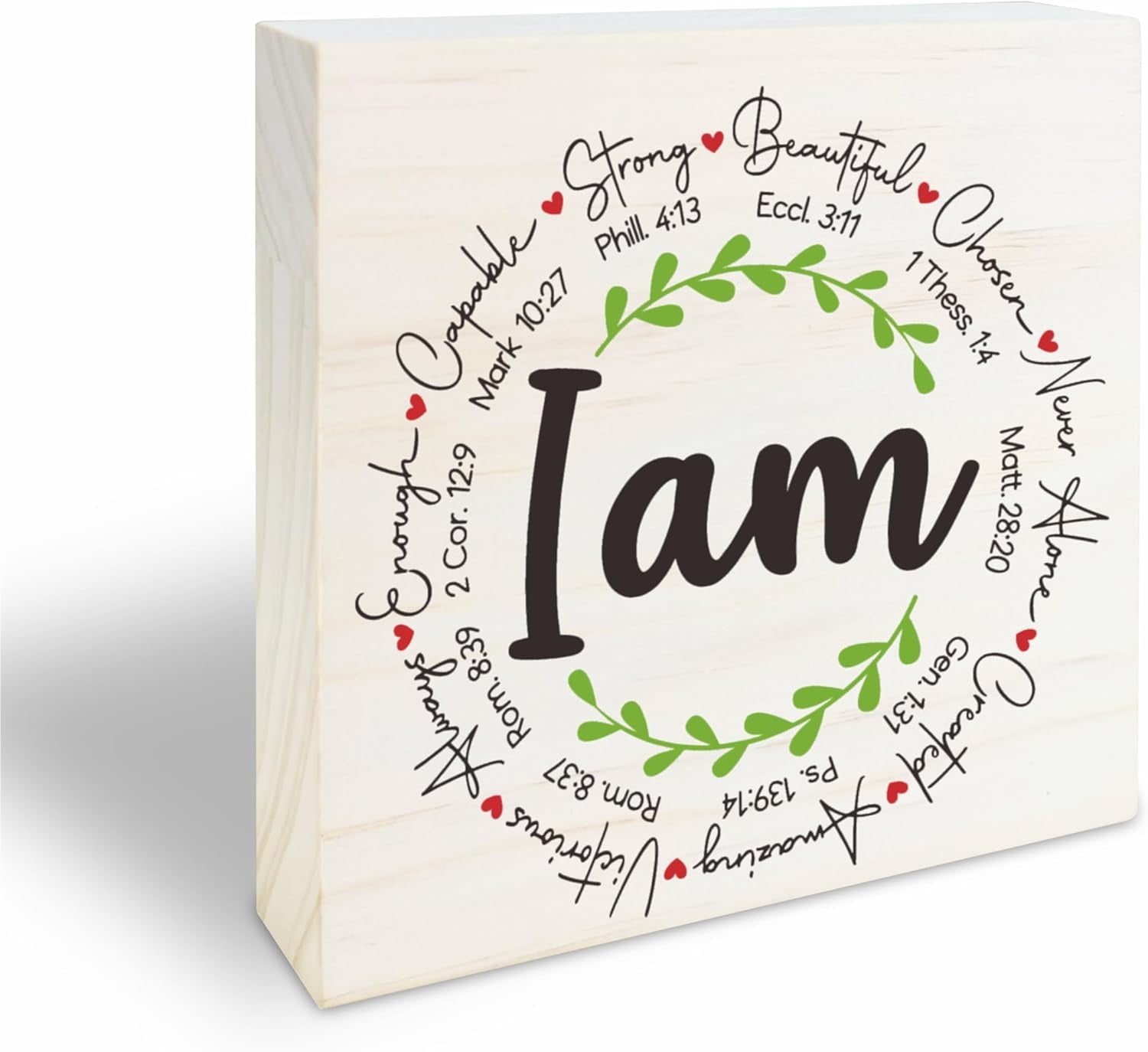 4" X 4" Bible Wooden Sign - I Am Strong, Beautiful... Positive Quotes ...