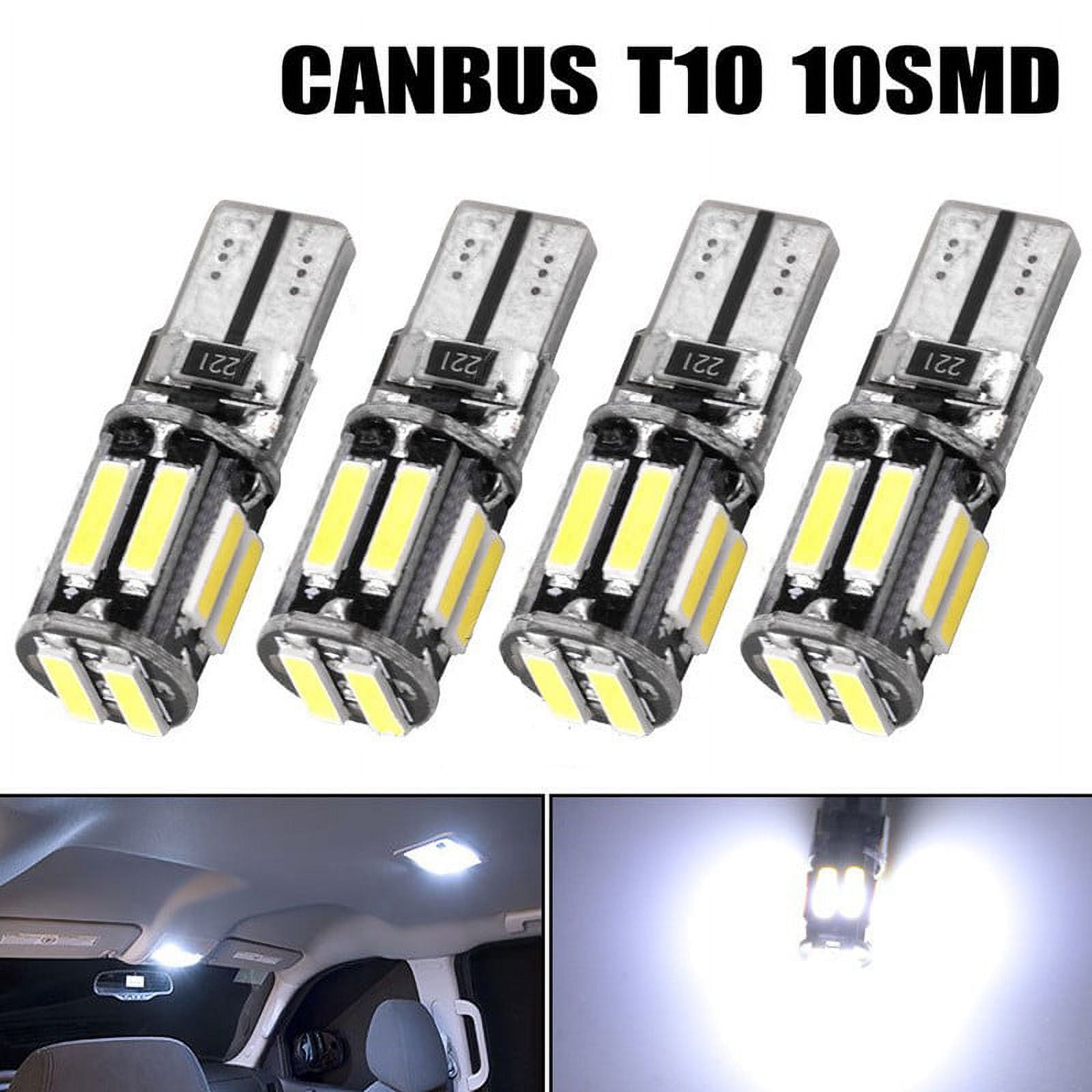 4 X Cool White LED Car Canbus Error Interior License Plate Tail Lights ...