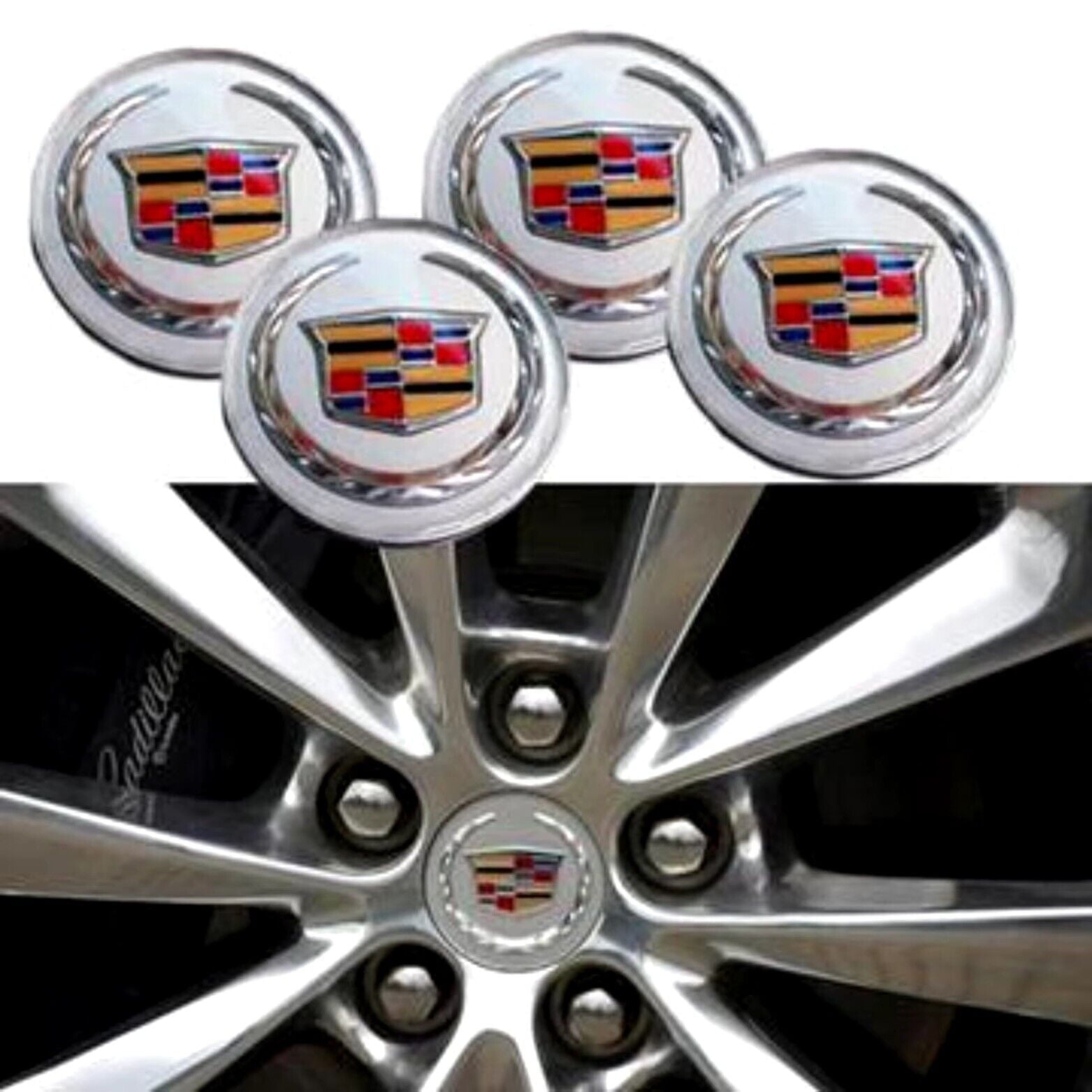 4 X Silver 65mm Wheel Hub Caps Center Cover Sticker. Hubcap Emblems fit ...
