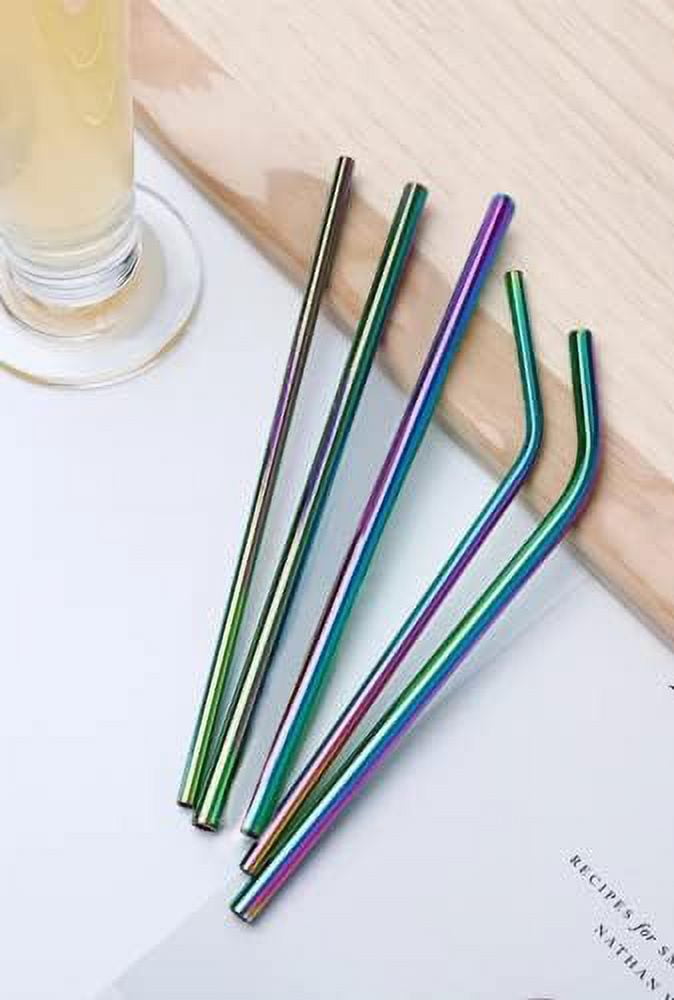 4 X Stainless Steel Rainbow Drinking Metal Straw Reusable Bar Straws ...