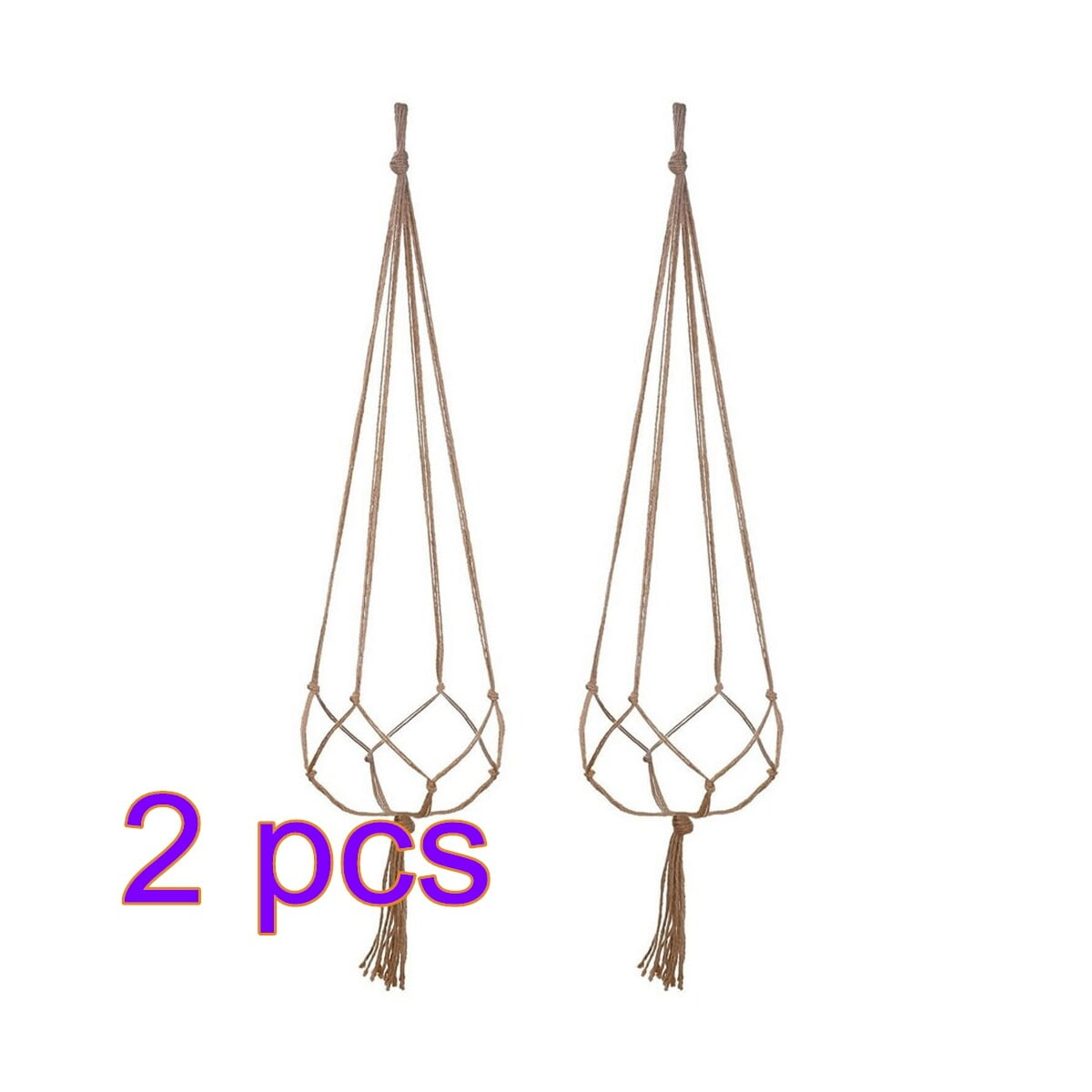 4 X Vintage Macrame Plant Hanger Flower Pot Holder Hanging Basket Rope ...