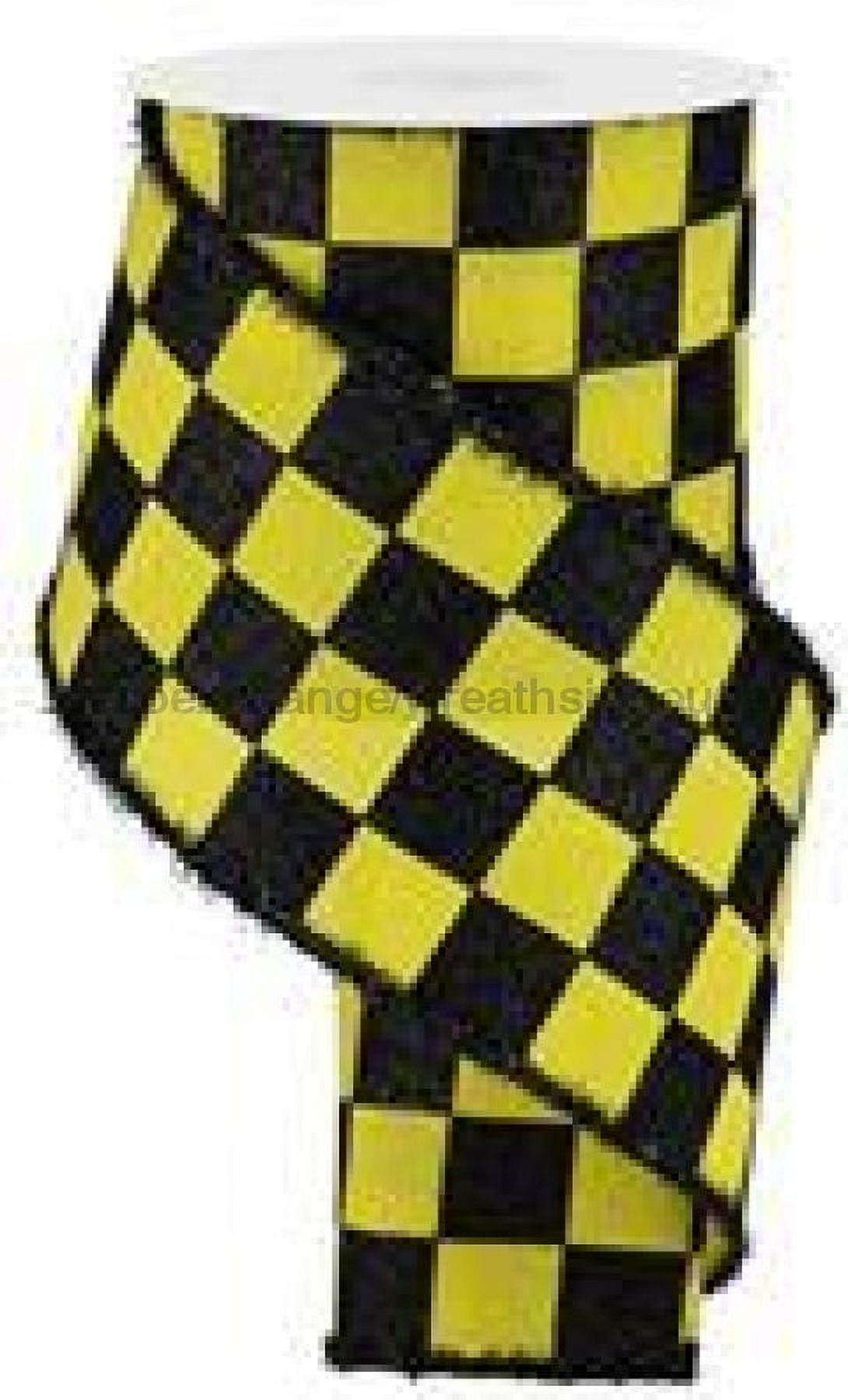 4"X10Yd Glitter Check On Royal Yellow/Black RG0805129 - Walmart.com