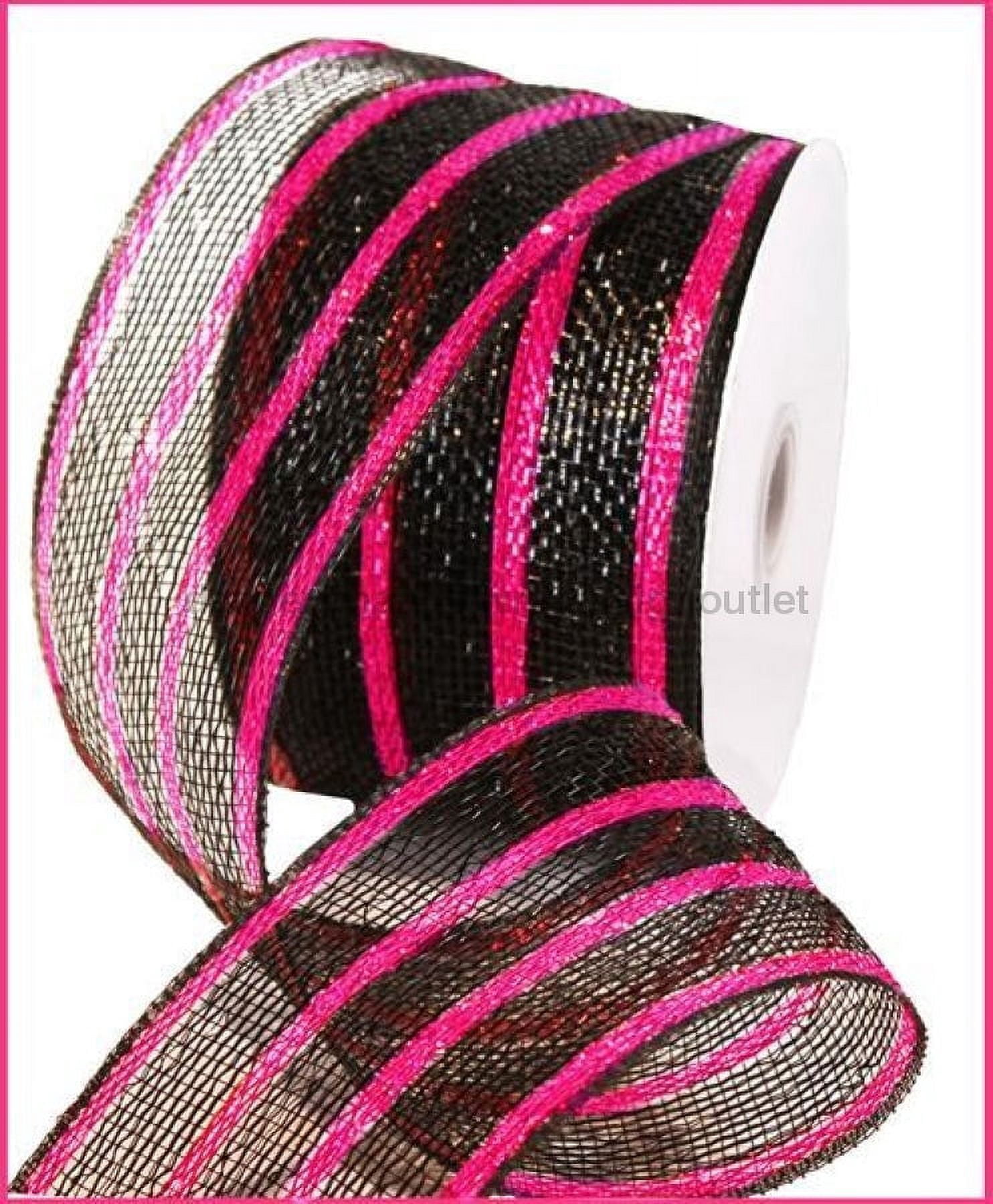 4"X25Yd Deluxe Metallic Stripe Wide Blck/Thin Lsr Hot Pk RS2029N9 ...
