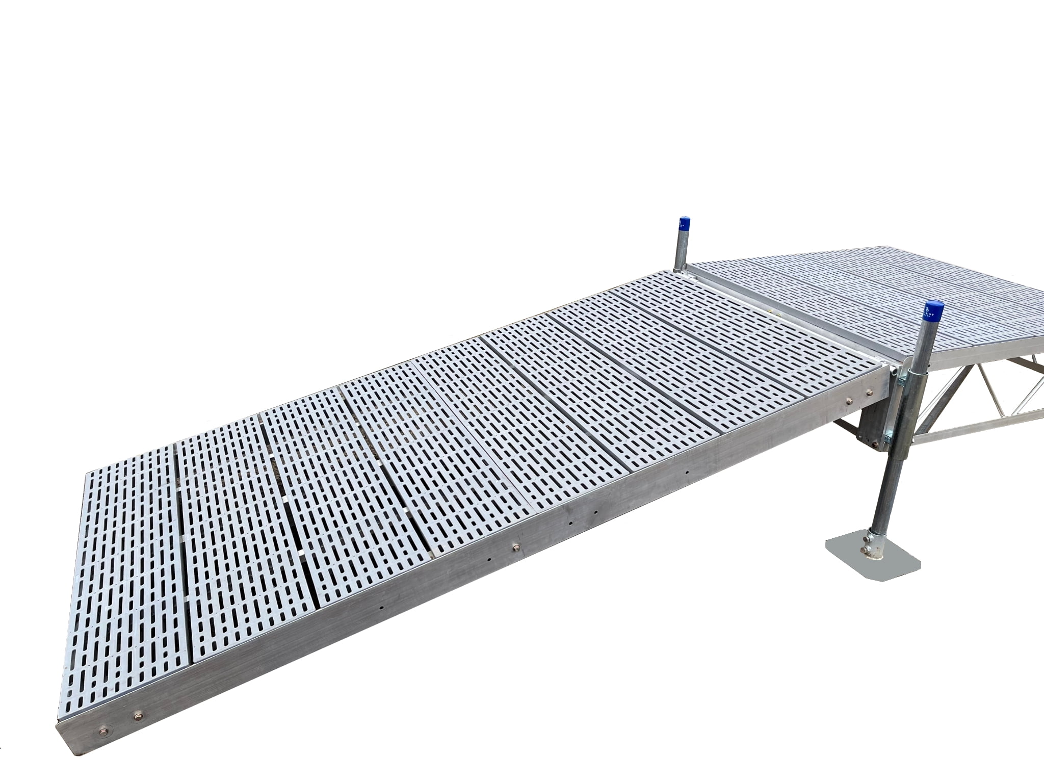 4'X4' Shore Ramp Kit for Truss Style Stationary or Rolling Dock (Gray ...