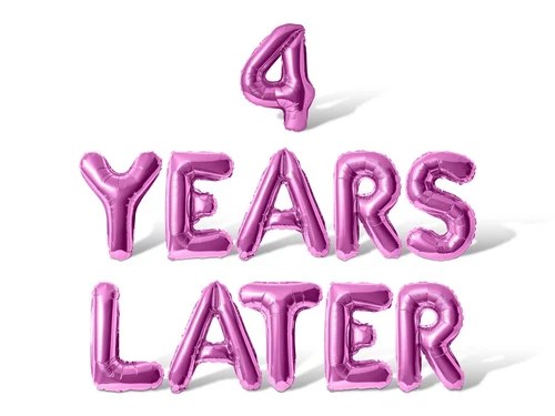 4 YEARS LATER Letter & Number Balloon Banner - 4th Birthday Party ...