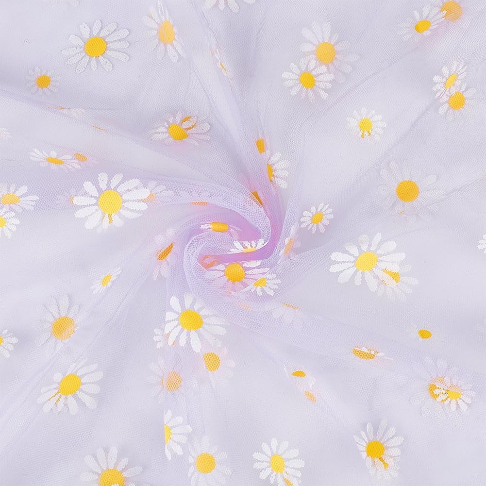4 Yard Daisy Pattern Nylon Mesh Fabric Clothing Accesories Plum 1500x0 ...