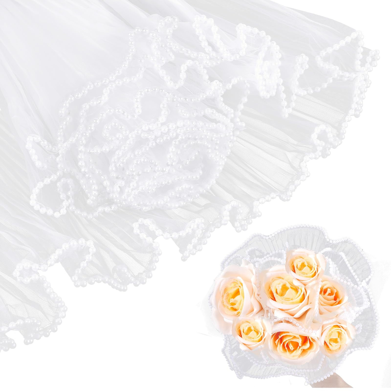 4 Yard Flower Wrapping Mesh Paper Bouquet Wrapping Paper Pearl Edge ...