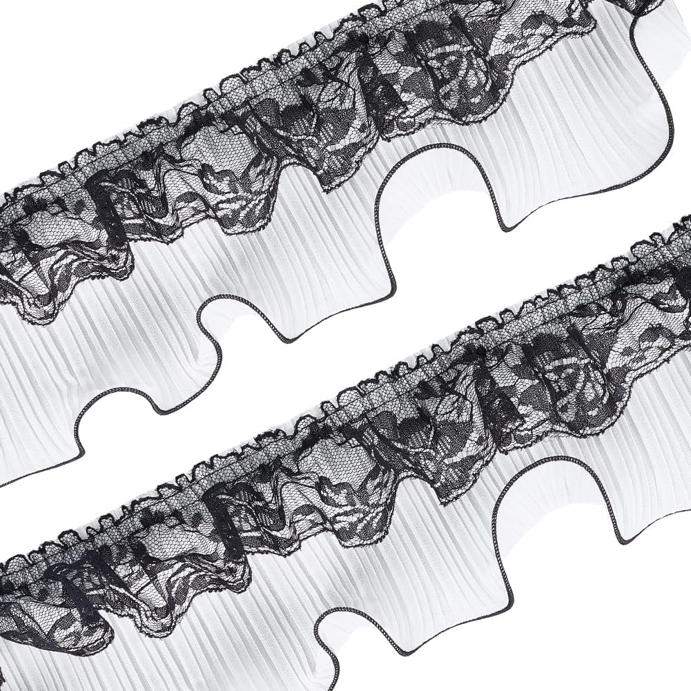 4 Yards Organza Pleated Lace Ribbon Wave Edge Lace Trim Clothes ...