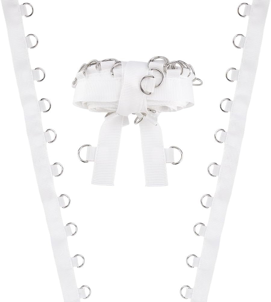 4 Yards White Wedding Zipper Replacement Adjustable Lace Up Corset ...