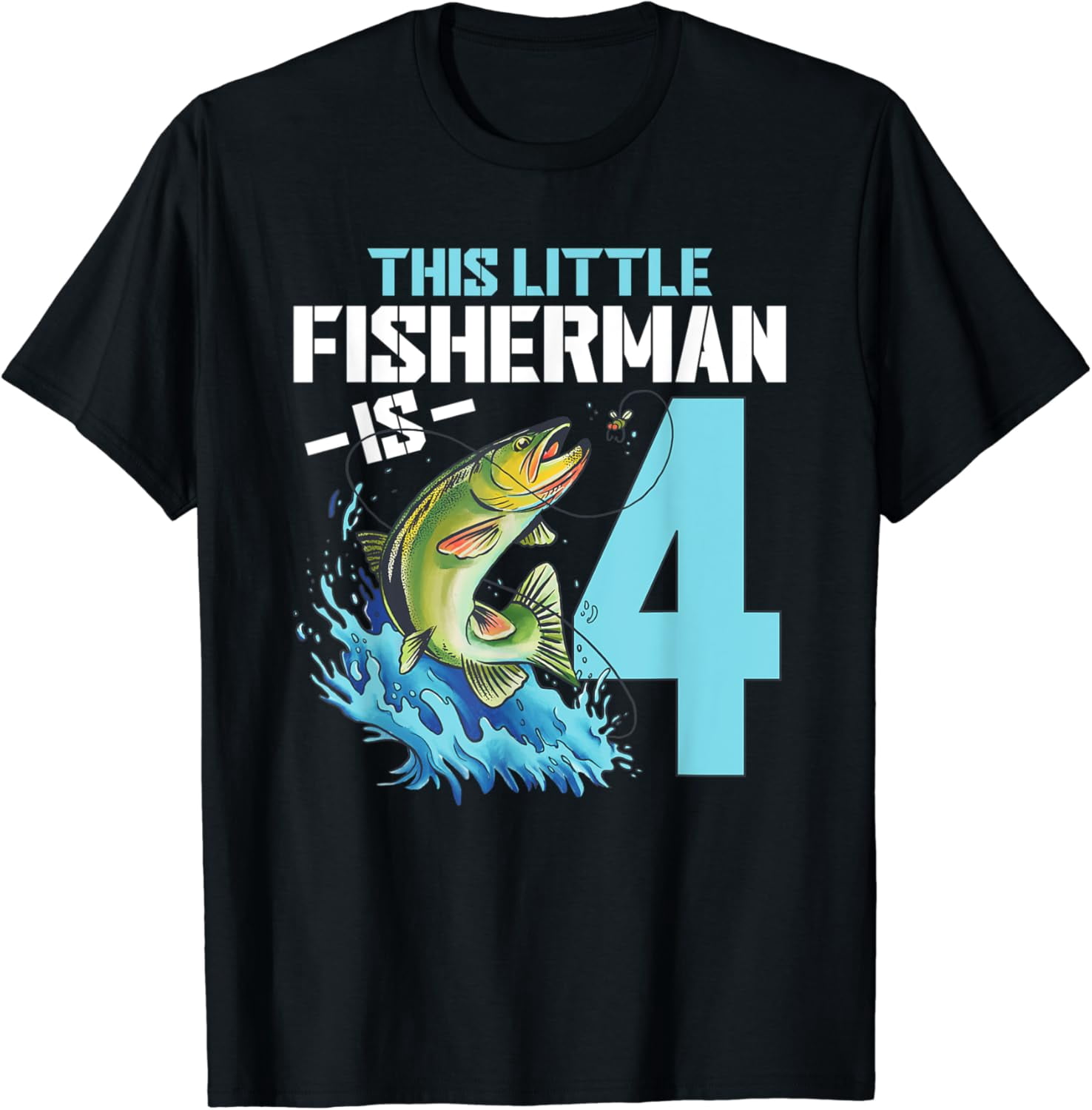 4 Year Old Fishing Birthday Fisherman T-Shirt - Walmart.com