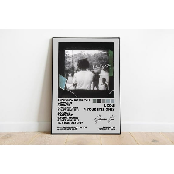 4 Your Eyez Only Album Art Poster by J Cole, Hip Hop Rap Music Wall Art ...