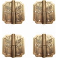 4 antique brass visible small hinges, 22-inch furniture cabinet drawer ...