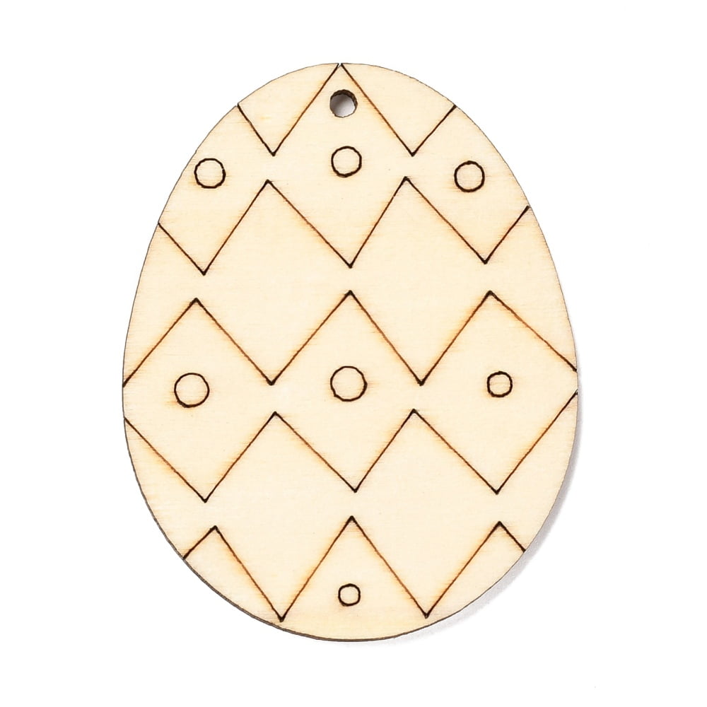 4 bag DIY Crafts Easter Egg Shape Cutouts Pendants with Hemp Rope ...