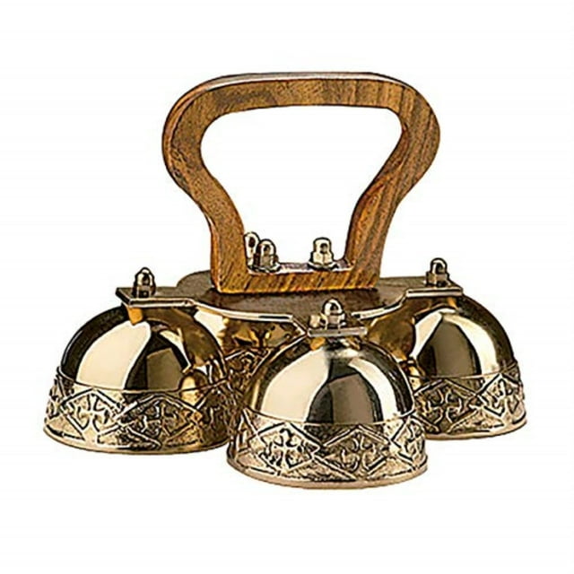 4-bell Embossed Brass Altar Bells - Walmart Business Supplies