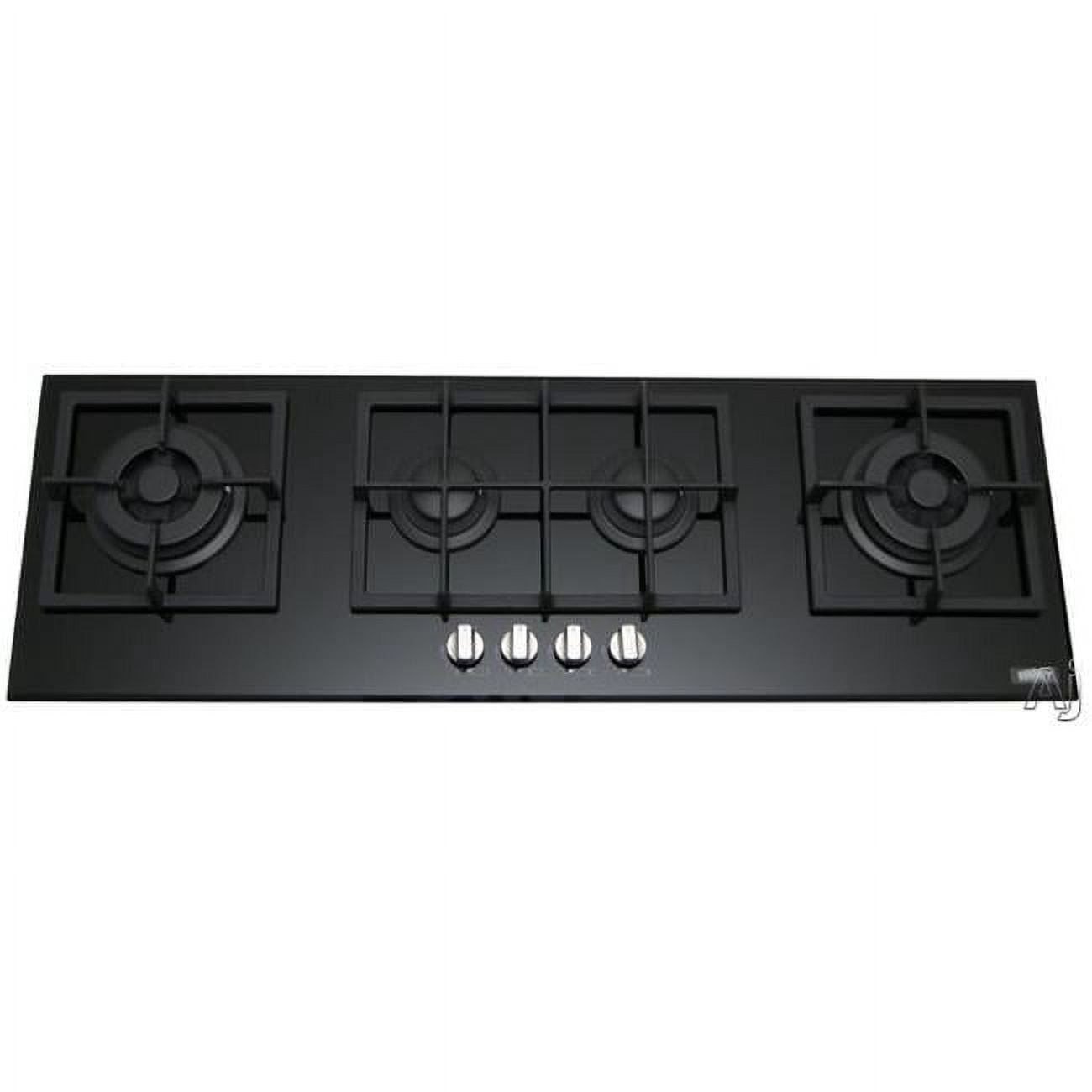 4-burner island gas-on-glass cooktop with sealed burners and cast iron ...