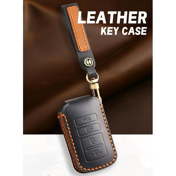 4-button Key Fob Case Handmade Leather Key Cover Fit for Kia Cadenza ...