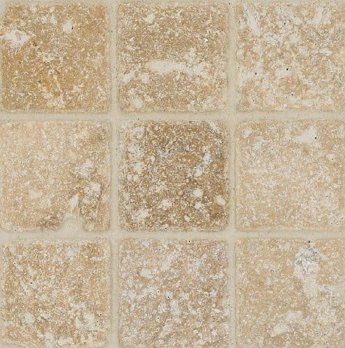4 by 4-Inch Tumbled Travertine Tile, Troy, 5-Total Square Feet ...