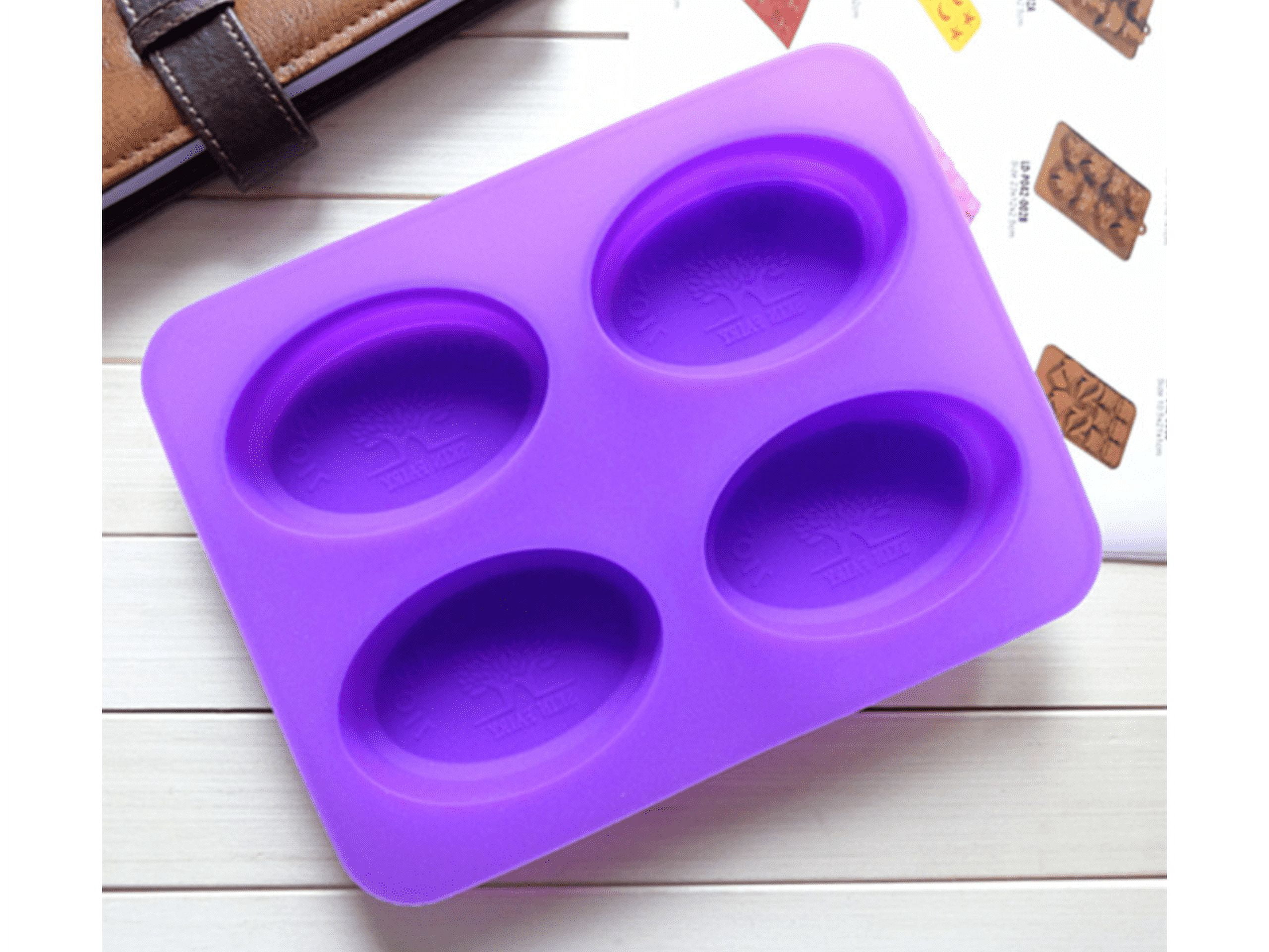 4-cavity Glossy Domed Oval Egg Basic Lotion Soap Bar Silicone Mold ...