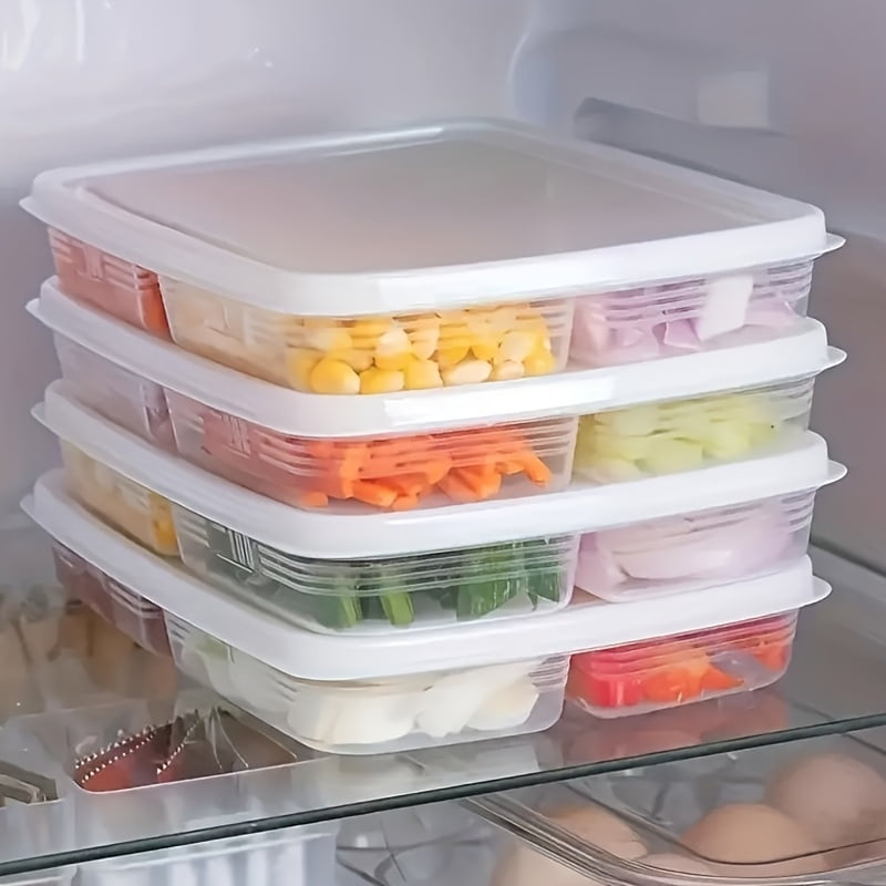 4 compartment clamshell food storage containers - durable plastic ...