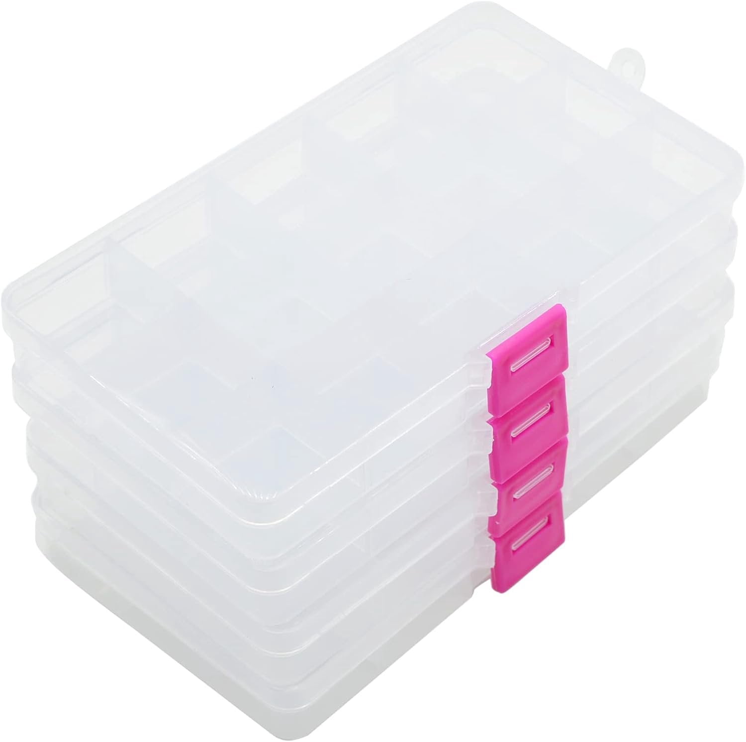 4 count 15 Grids 6.85 Inch x 3.85 Inch Adjustable Small Removable Clear ...