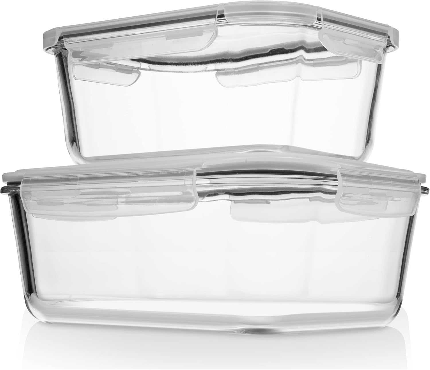 4 count (2700ML/ 91 Oz & 1520ML/ 51 Oz) Airtight Large Glass Storage ...